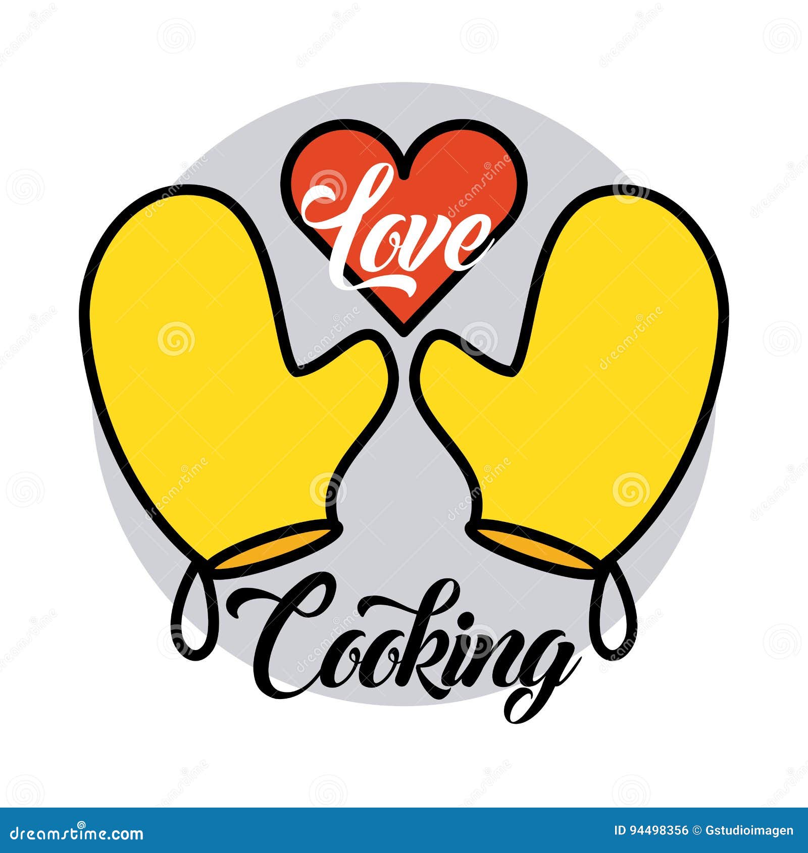 Love cooking flat stock vector. Illustration of creative - 94498356