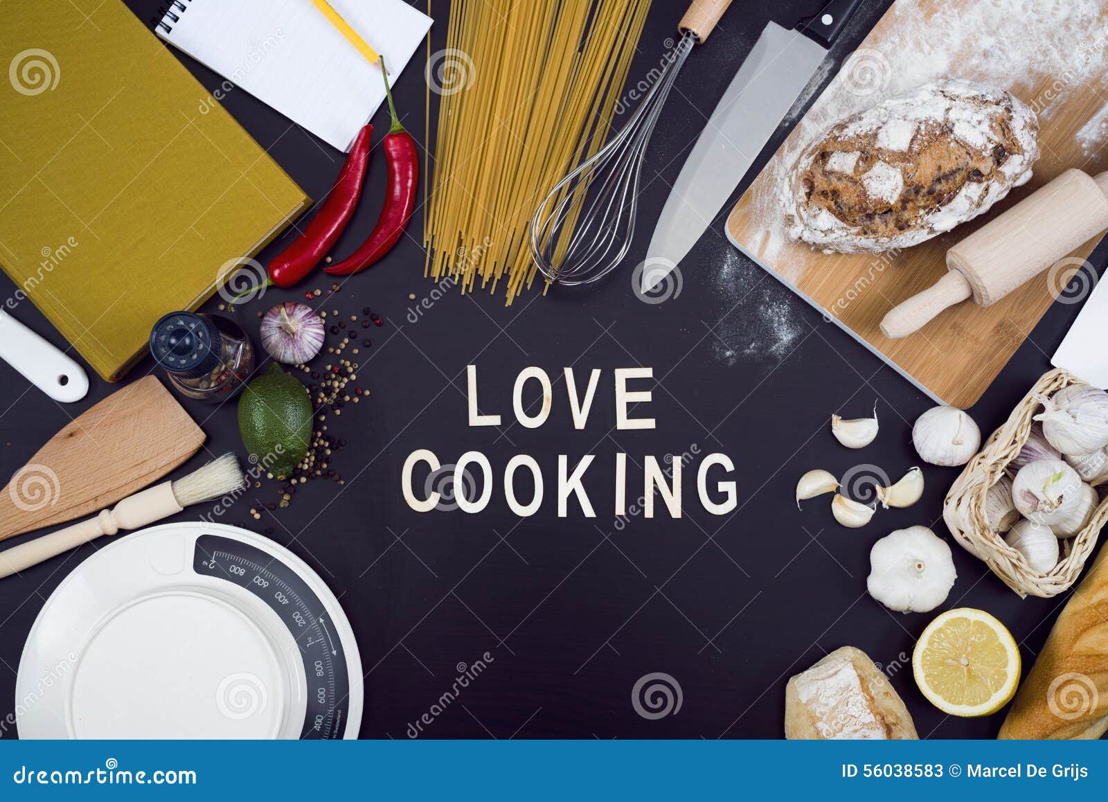 Love Cooking Kitchen Hero Header Stock Image - Image of cook, digital ...