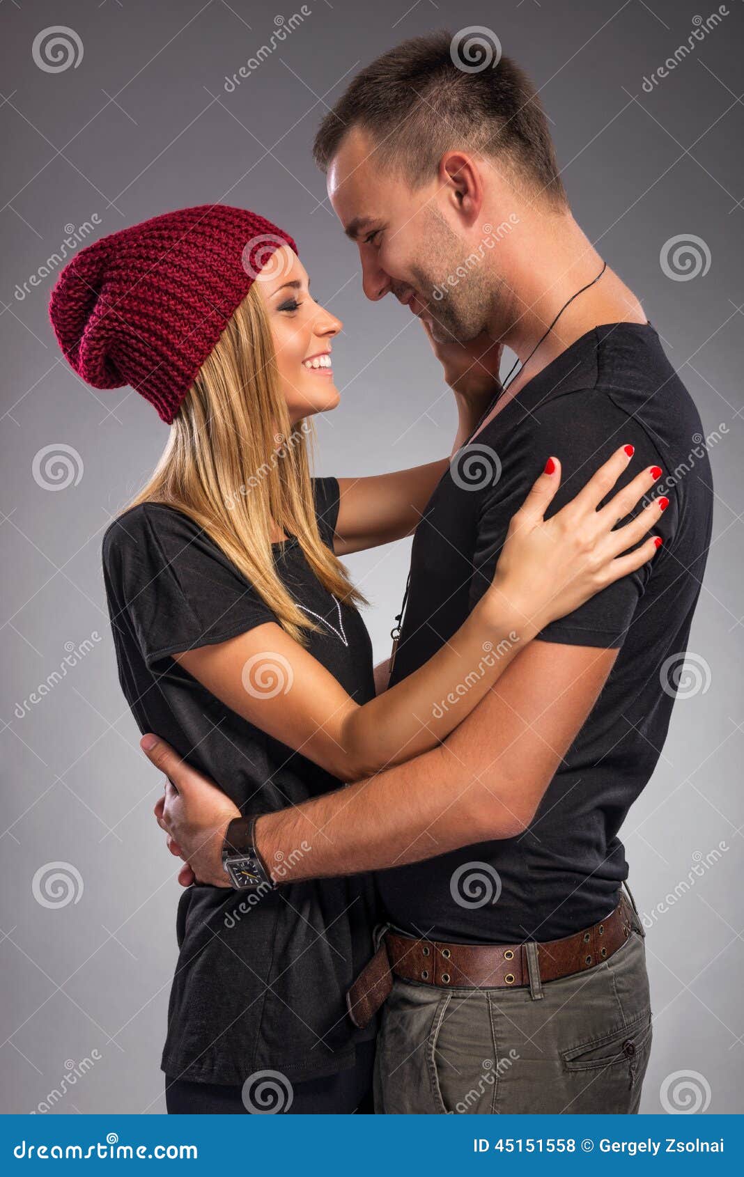 Love Couple, Embrace the Studio Stock Photo - Image of attractive, love ...
