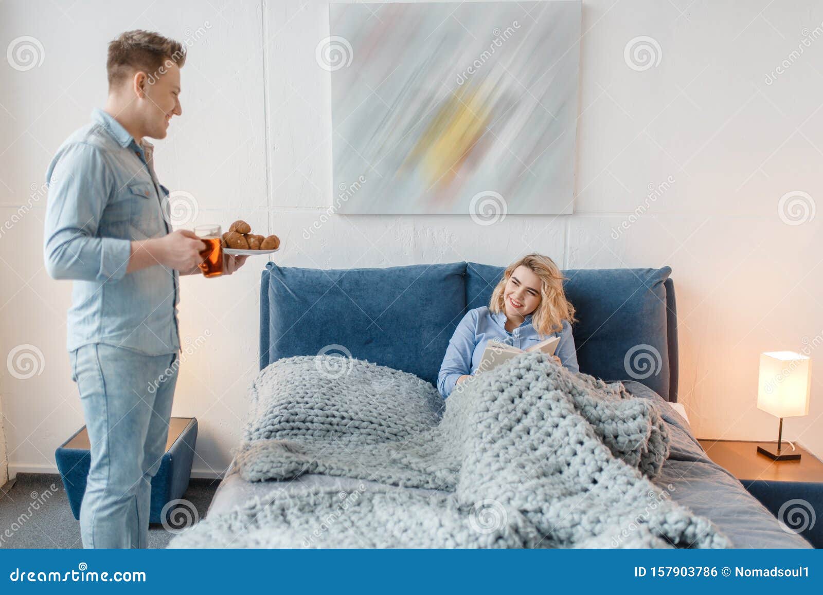 Love Couple Having Romantic Breakfast in Bed Stock Photo - Image of ... Love Couple Having Romantic Breakfast in Bed Stock Photo - Image of ...