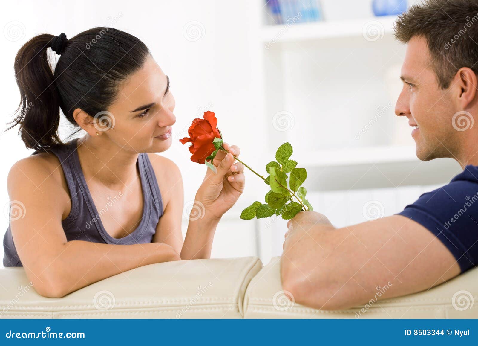 Love couple with rose stock photo. Image of happiness - 8503344