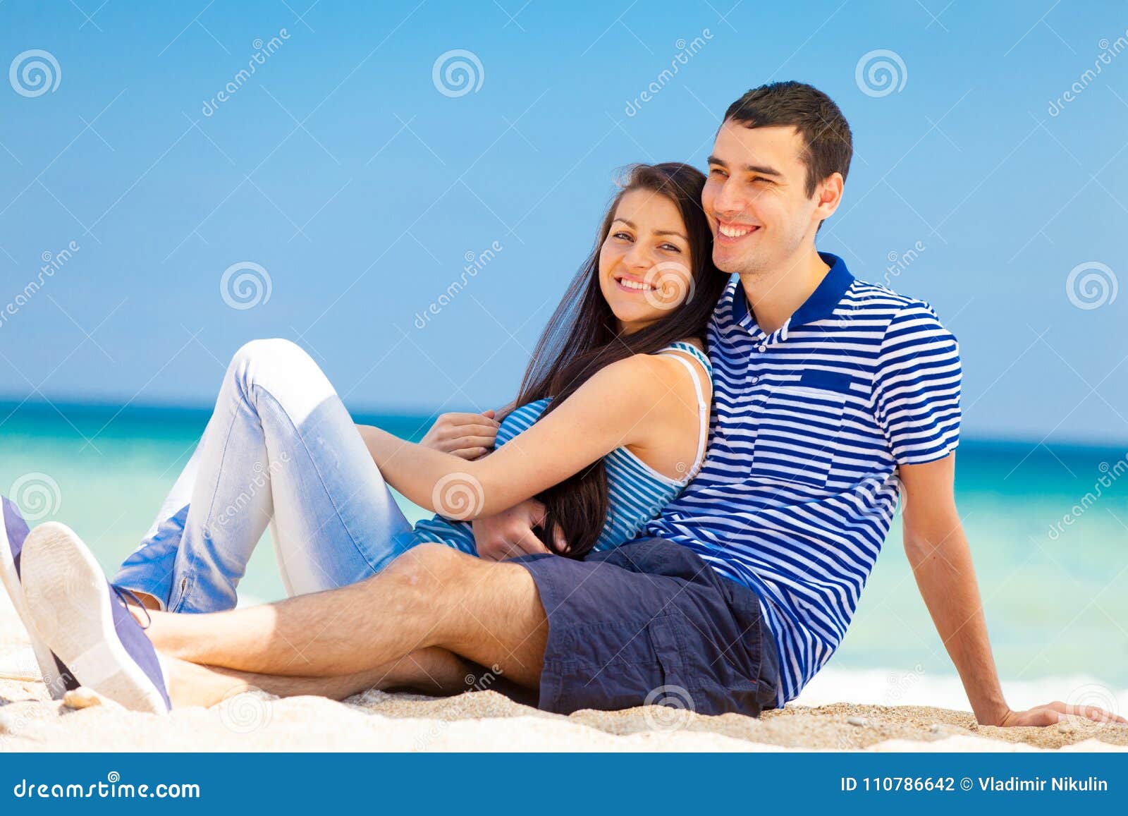 In Love Couple on the Sea Beach Stock Photo - Image of people, person ...