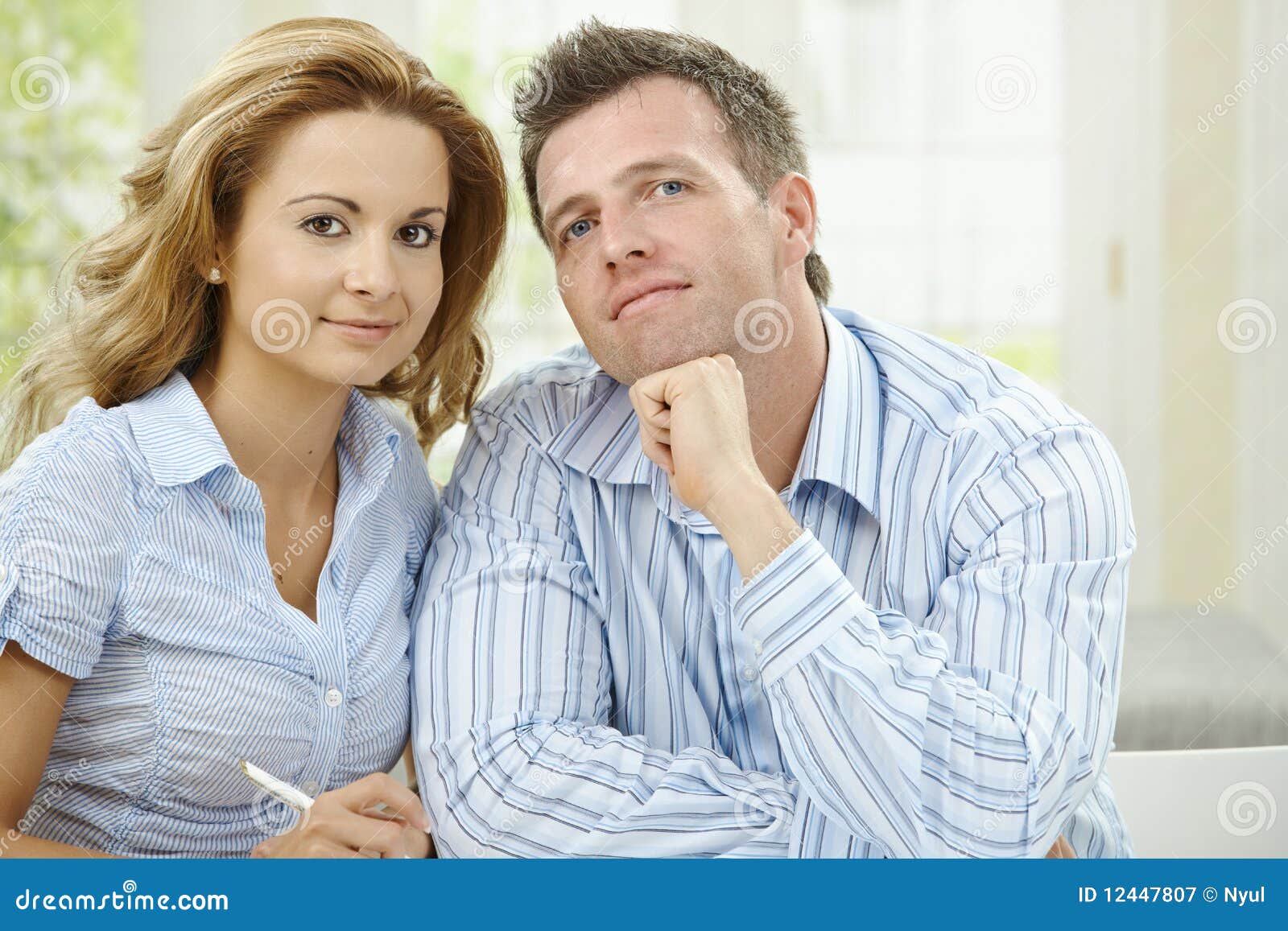 Love couple thinking stock image. Image of female, good - 12447807