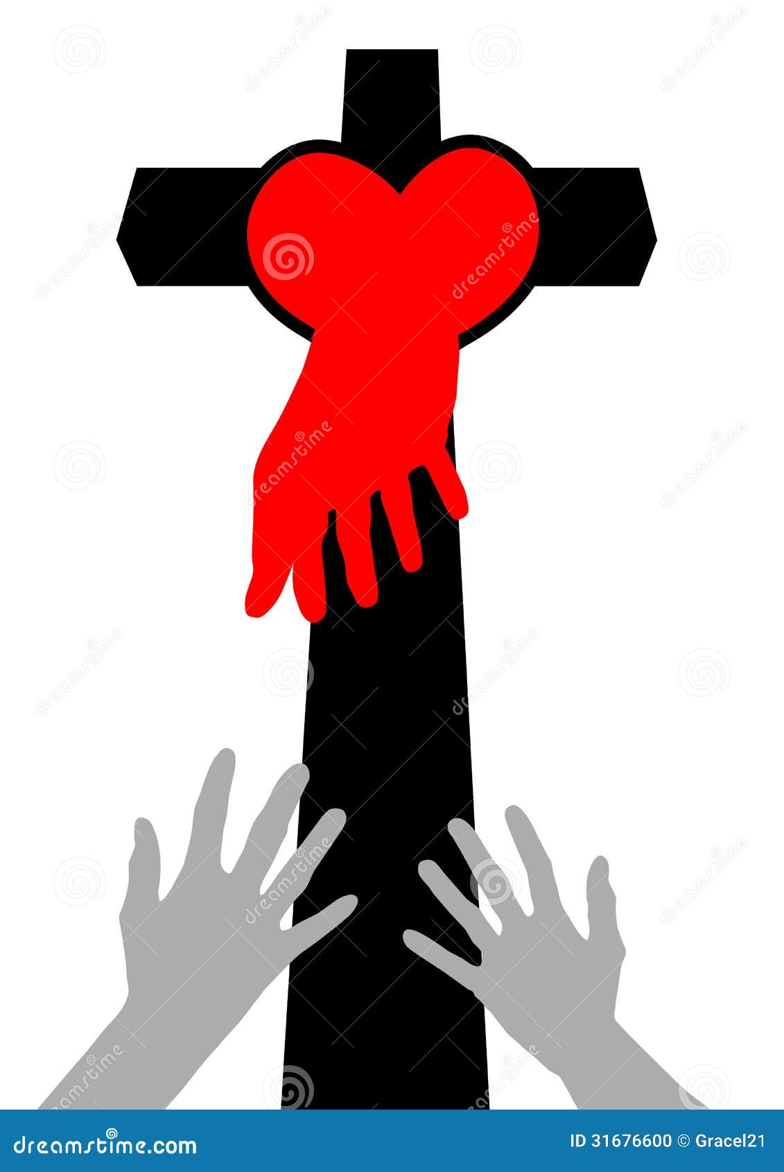 Love Cross stock vector. Illustration of christian, design - 31676600