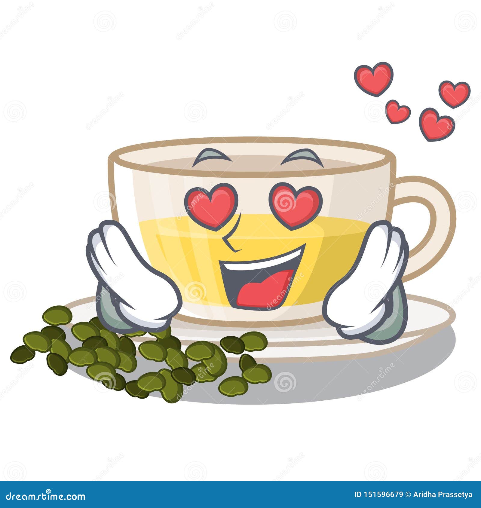 In Love Cup Oolong Tea in Cartoon Shape Stock Vector - Illustration of ...