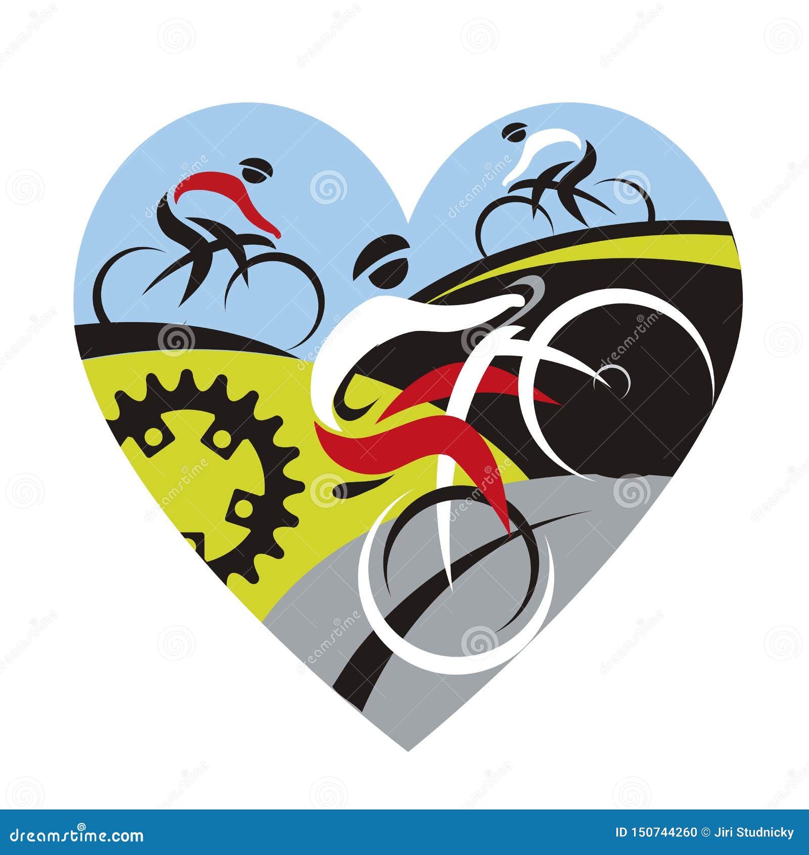 We Love Cycling,heart Symbol. Stock Vector - Illustration of ...