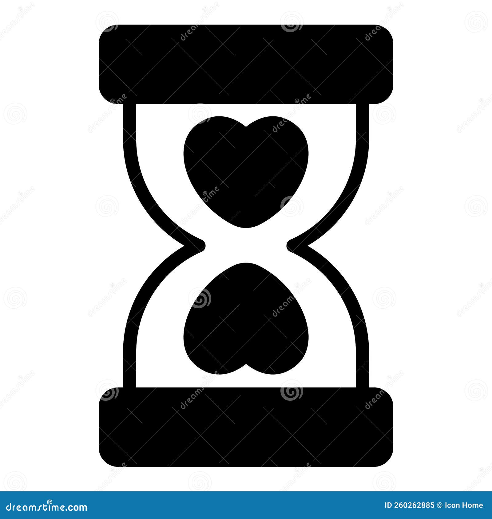 Love, Dead Line, Sand Clock Black Vector Stock Vector - Illustration of ...