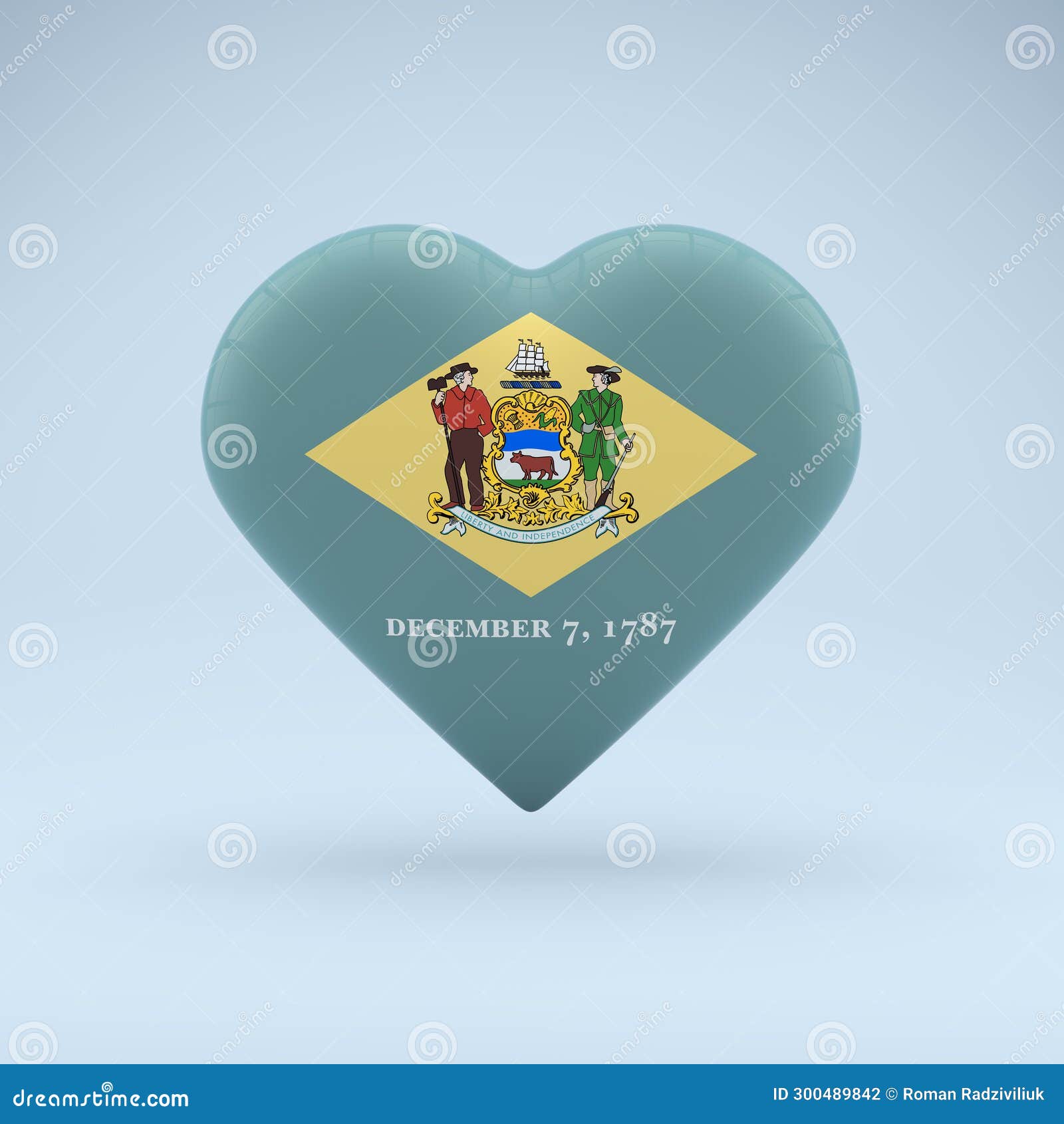 Love Delaware State Symbol. Heart Flag Icon Stock Illustration ...