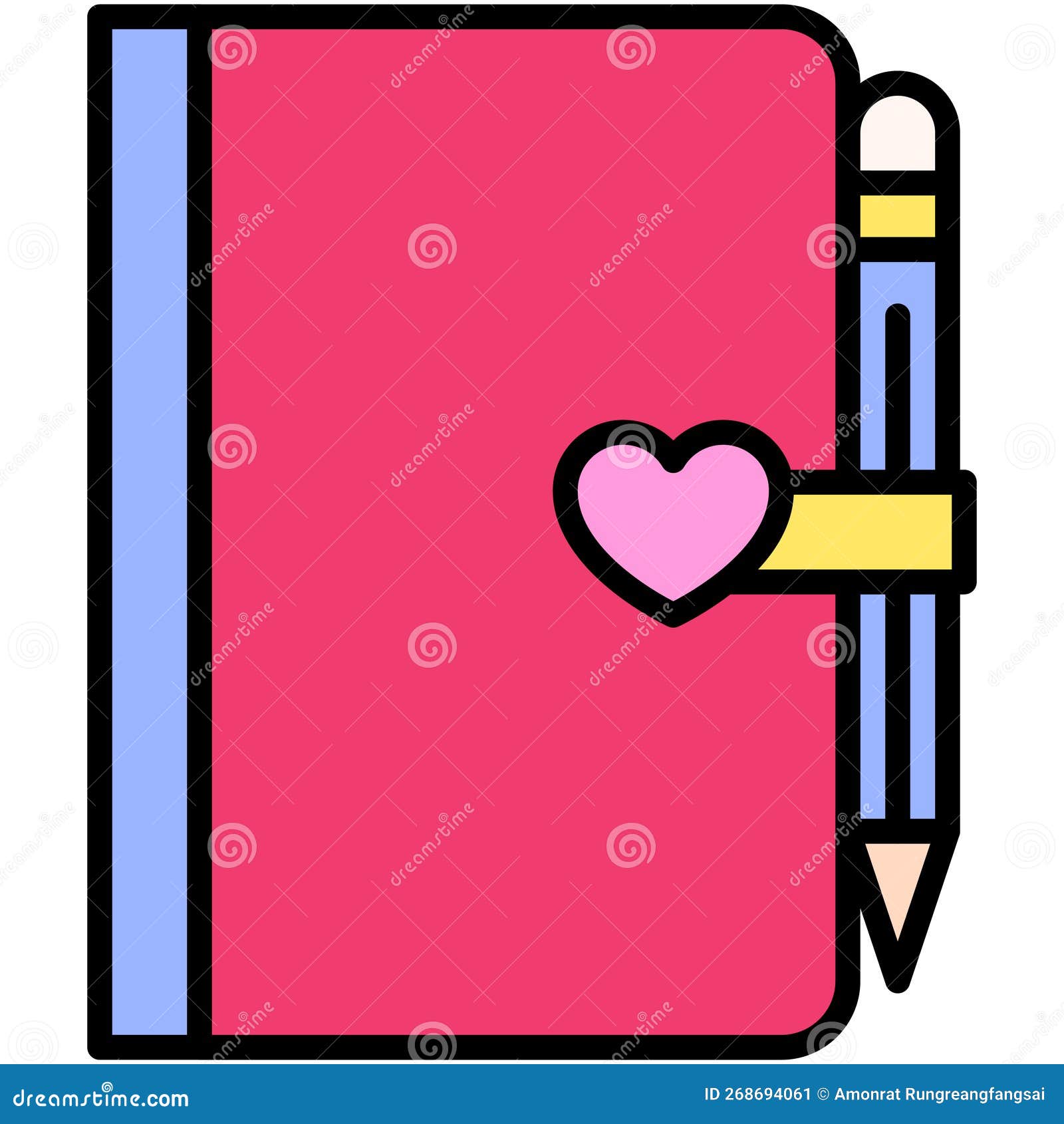 Love Diary Icon, Love and Heart Vector Stock Vector - Illustration of ...