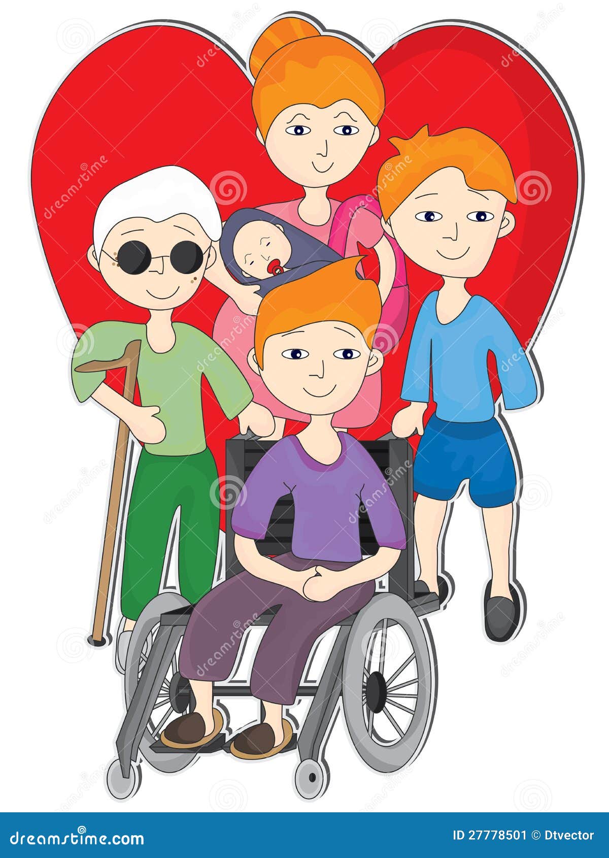 Love Disability People_eps stock vector. Illustration of children ...