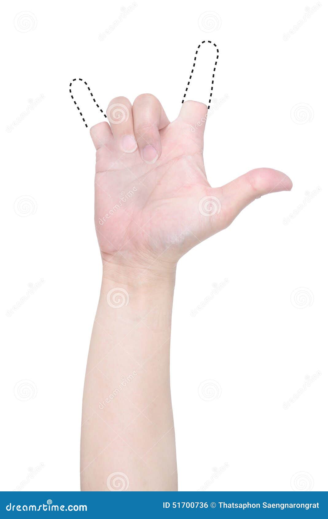 Love Disabled Hand Sign with Dash Line Isolated on White Stock Photo ...