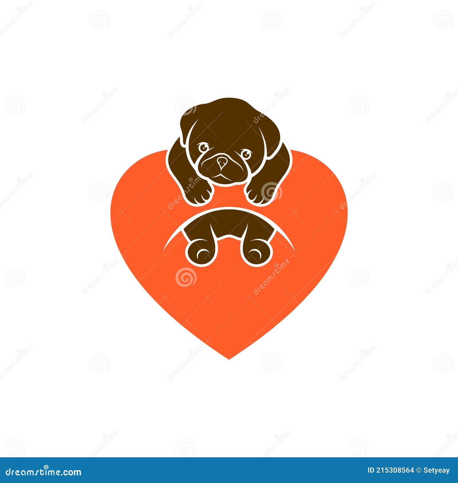 Love Dog Logo Design Vector Illustration, Creative Dog Logo Design ...