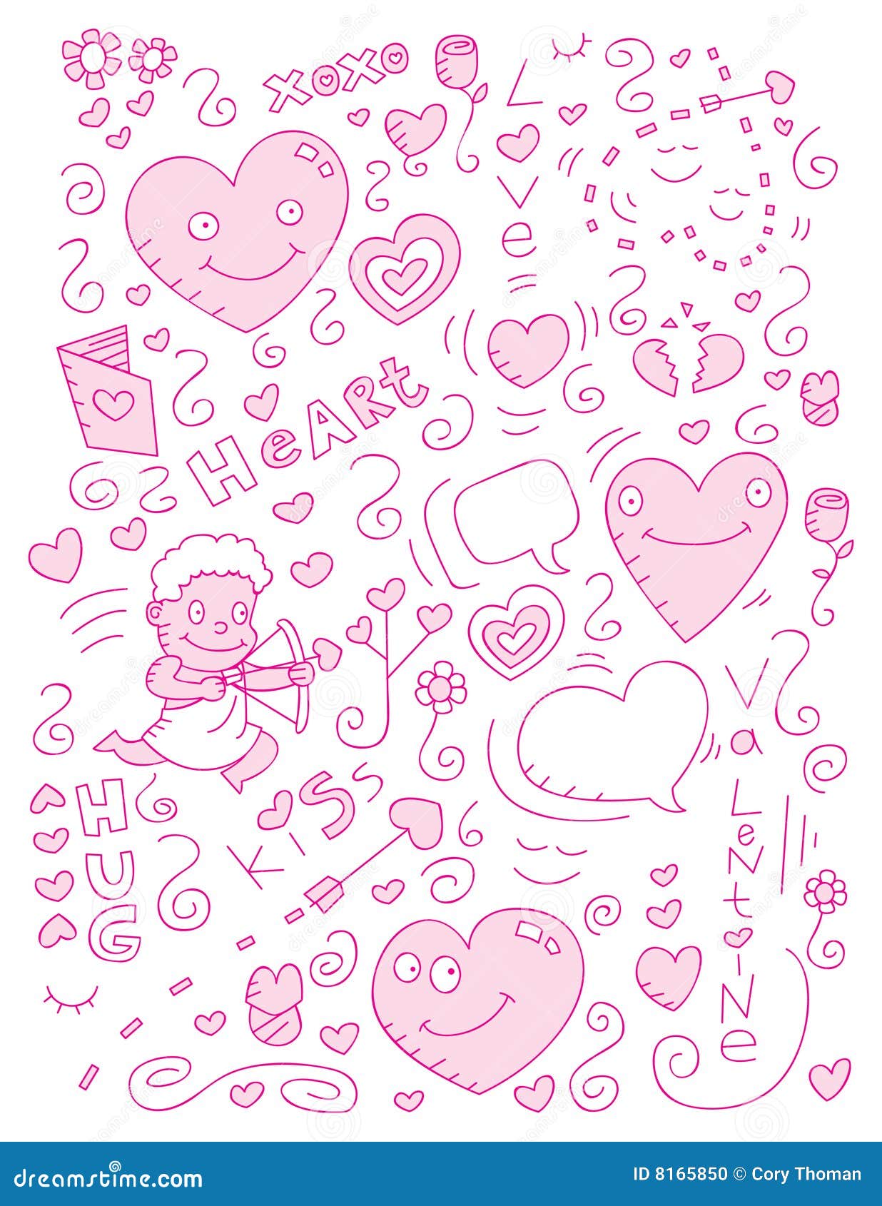 Love Doodle stock vector. Illustration of flower, doodle - 8165850