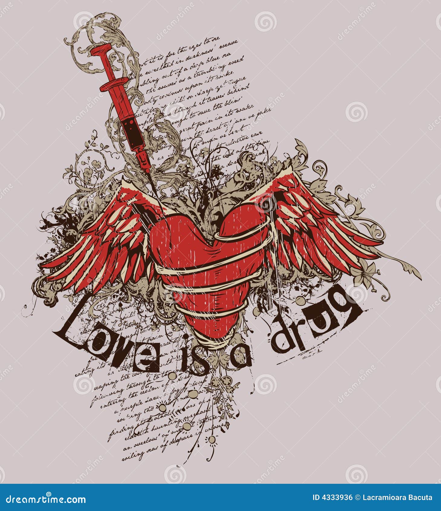 Love is a drug stock vector. Illustration of graphical - 4333936