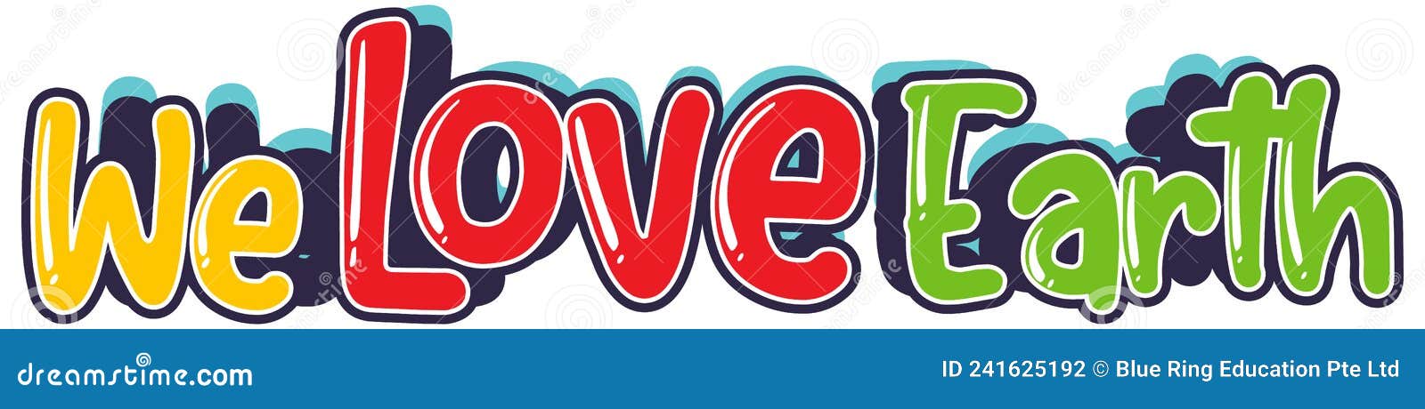 We Love Earth Typography Logo Design Stock Vector - Illustration of ...