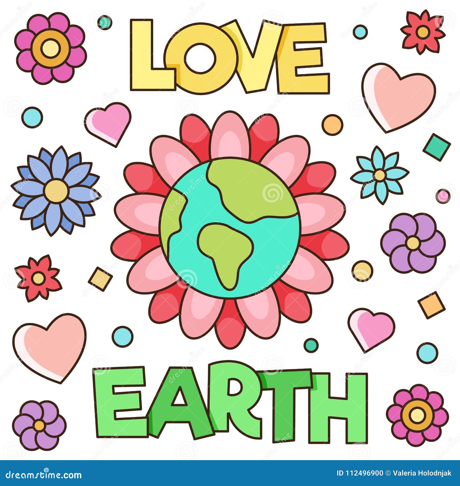 Love Earth. Vector Illustration. Stock Vector - Illustration of ...