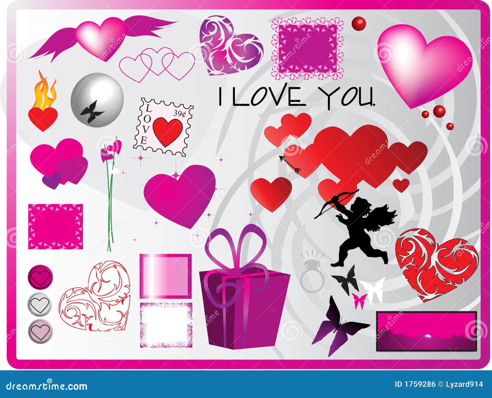 Love Elements stock vector. Illustration of butterfly - 1759286