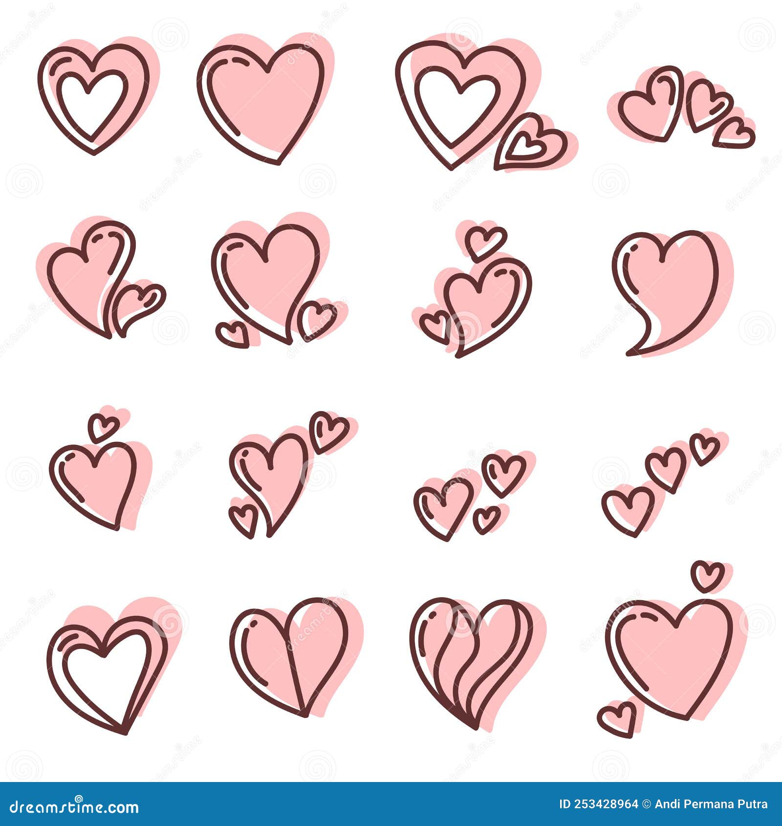 Love Elements Bundle Vector Illustration Stock Vector - Illustration of ...