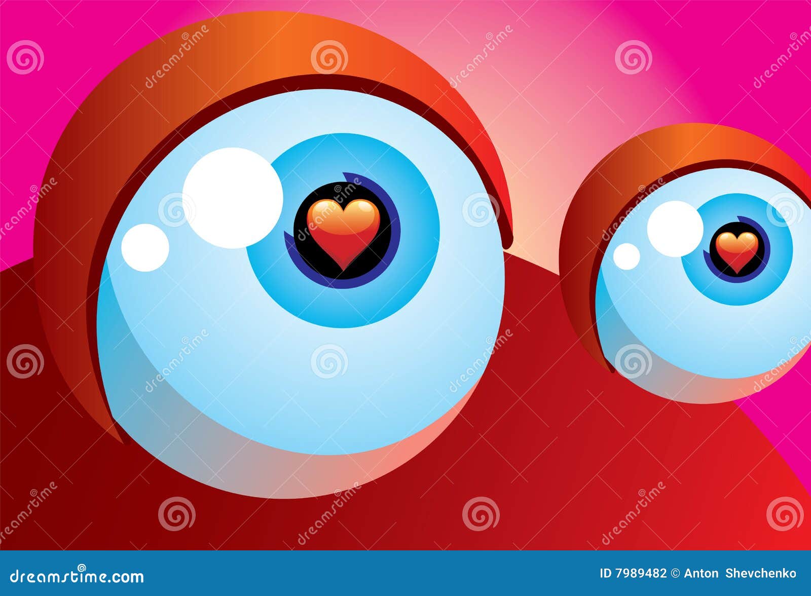 Love in eye stock vector. Illustration of flower, curl - 7989482