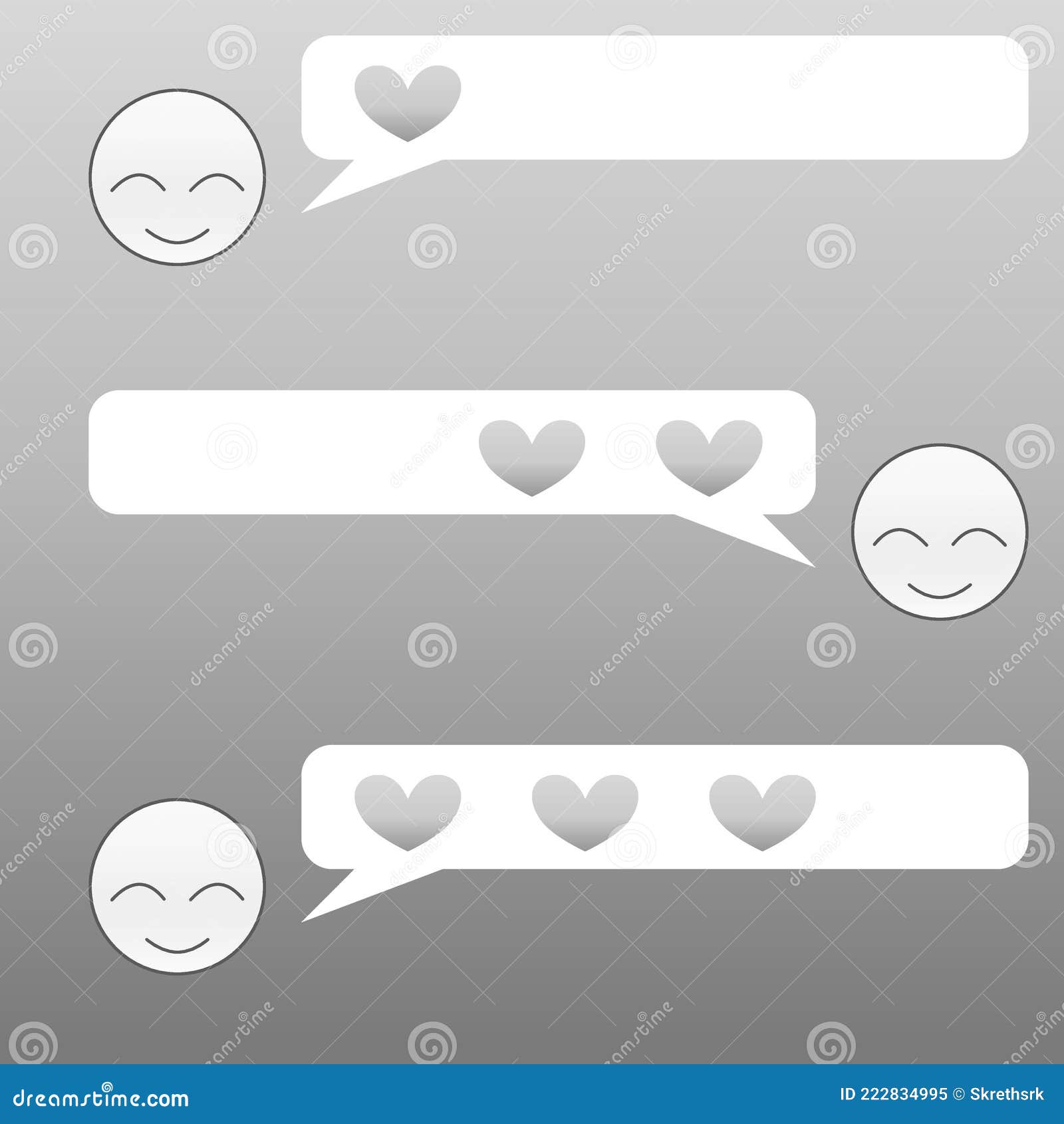 Love Face in Grayscale with Heart 09 Stock Vector - Illustration of ...