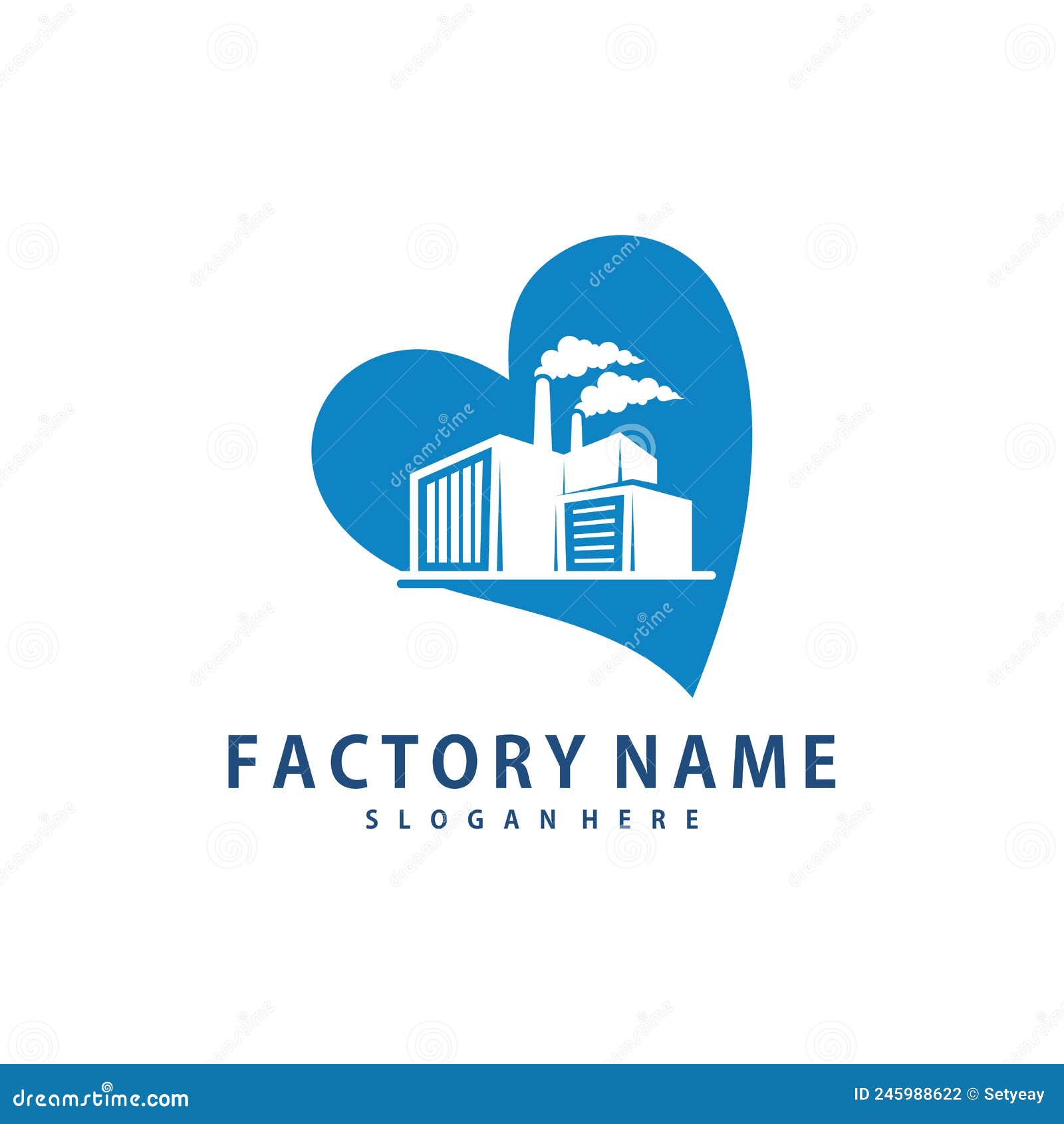 Love Factory Logo Design Vector, Creative Factory Logo Design Template ...