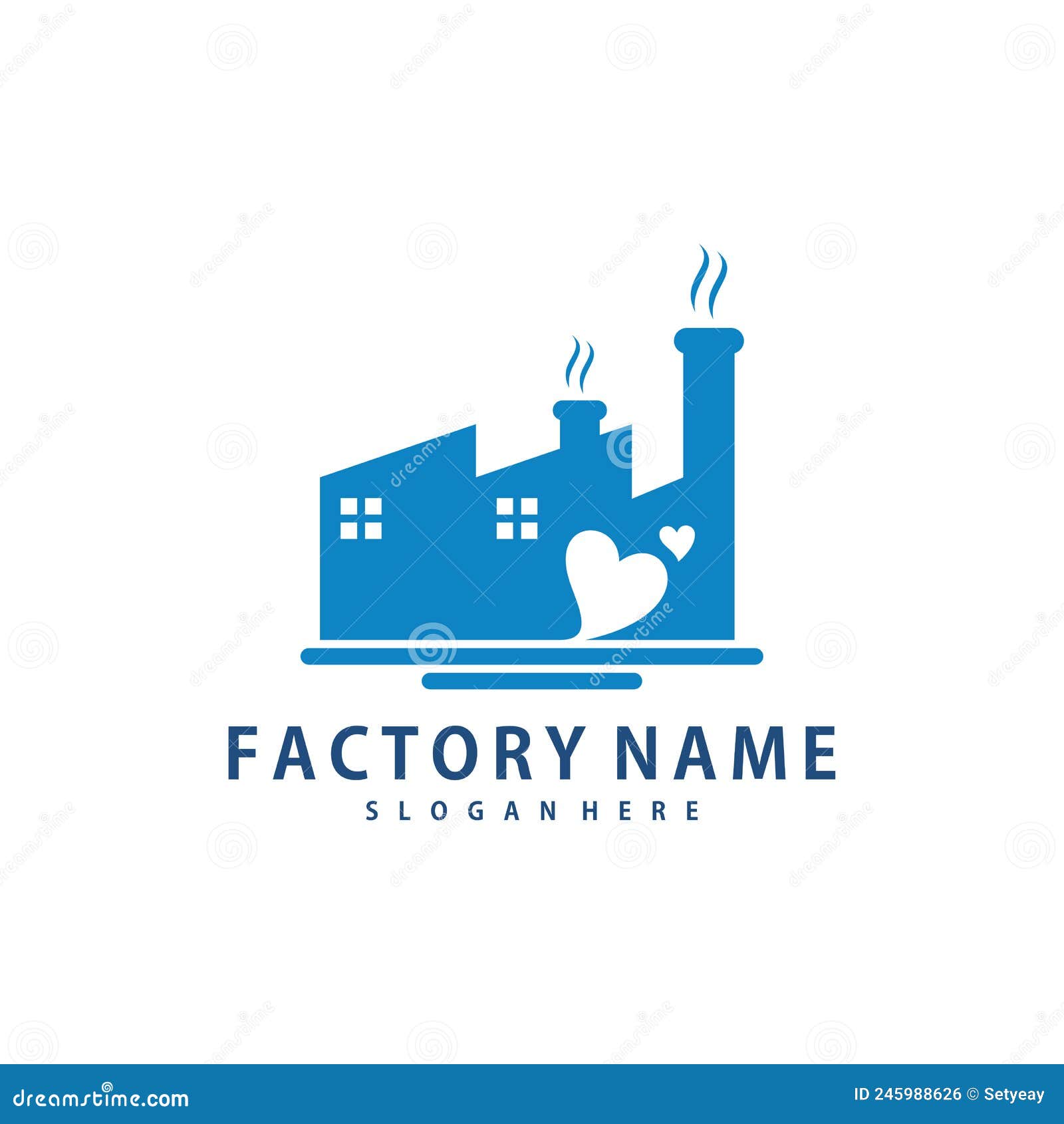 Love Factory Logo Design Vector, Creative Factory Logo Design Template ...