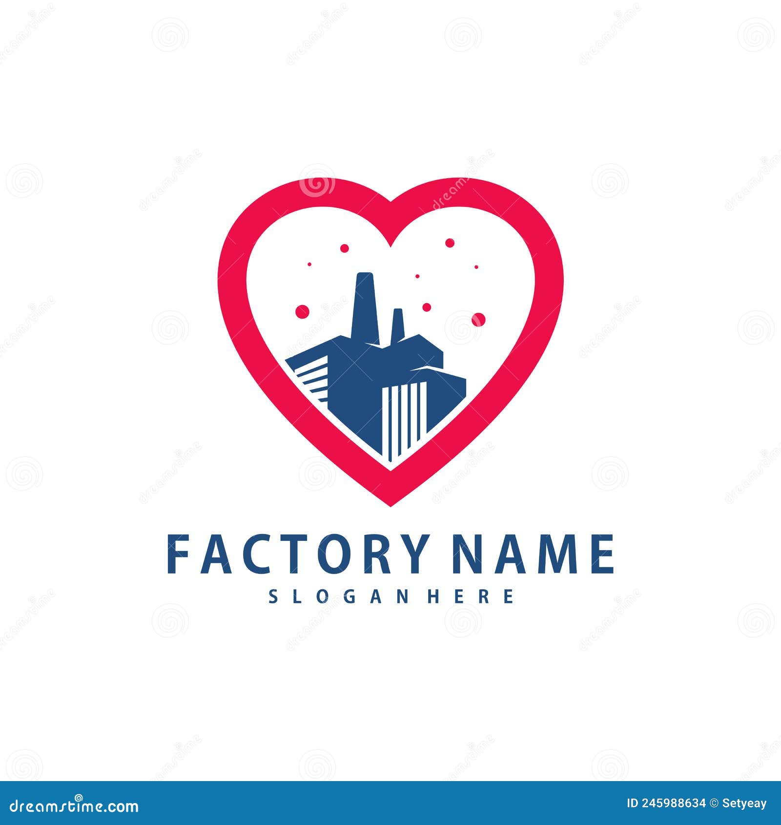 Love Factory Logo Design Vector, Creative Factory Logo Design Template ...