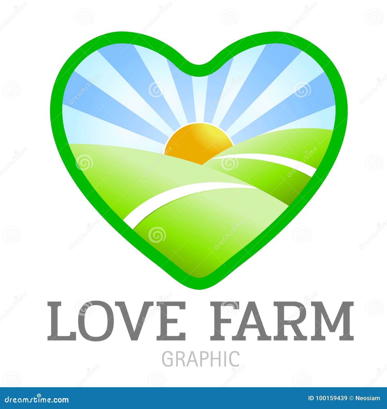Love farm icon stock vector. Illustration of farm, azure - 100159439