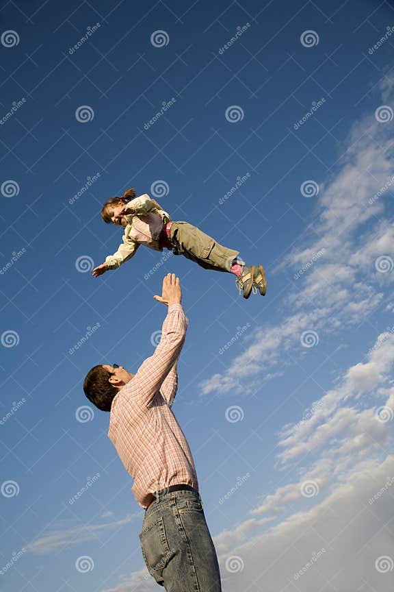 Love of Father and Child and Sky Stock Photo - Image of father, cheer ...