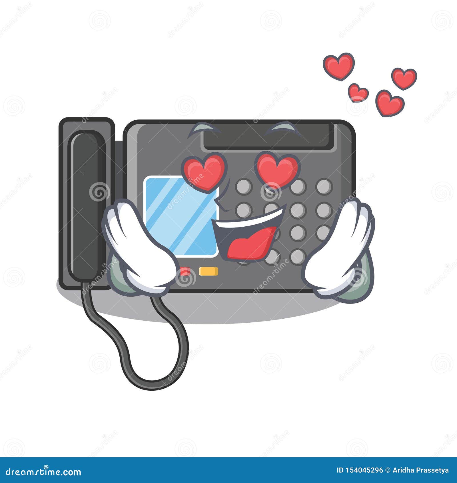 In Love Fax Machine Above the Cartoon Table Stock Vector - Illustration ...
