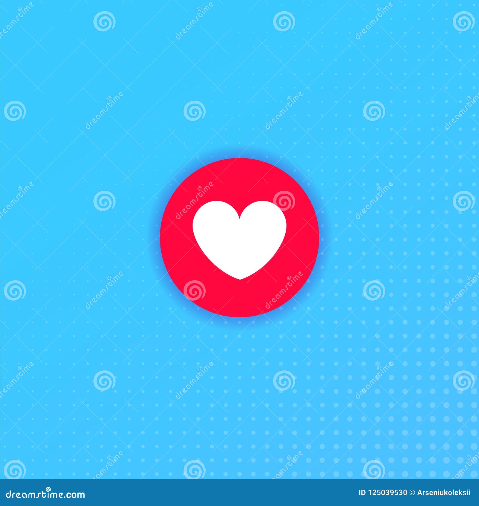 Love and Feelings Sign Red Icon on Blue Background. Stock Vector ...