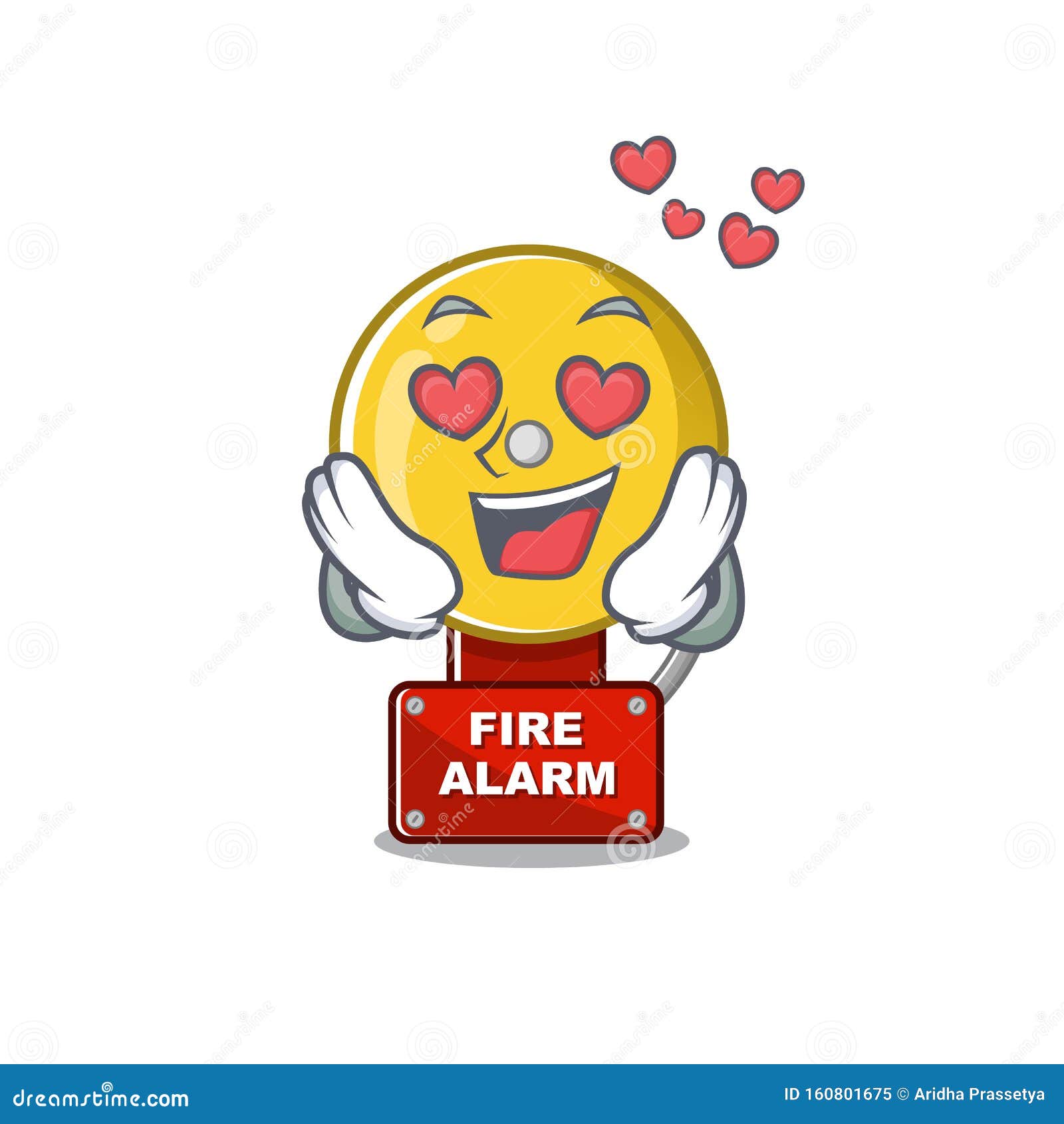 In Love Fire Alarm with the Character Shape Stock Vector - Illustration ...