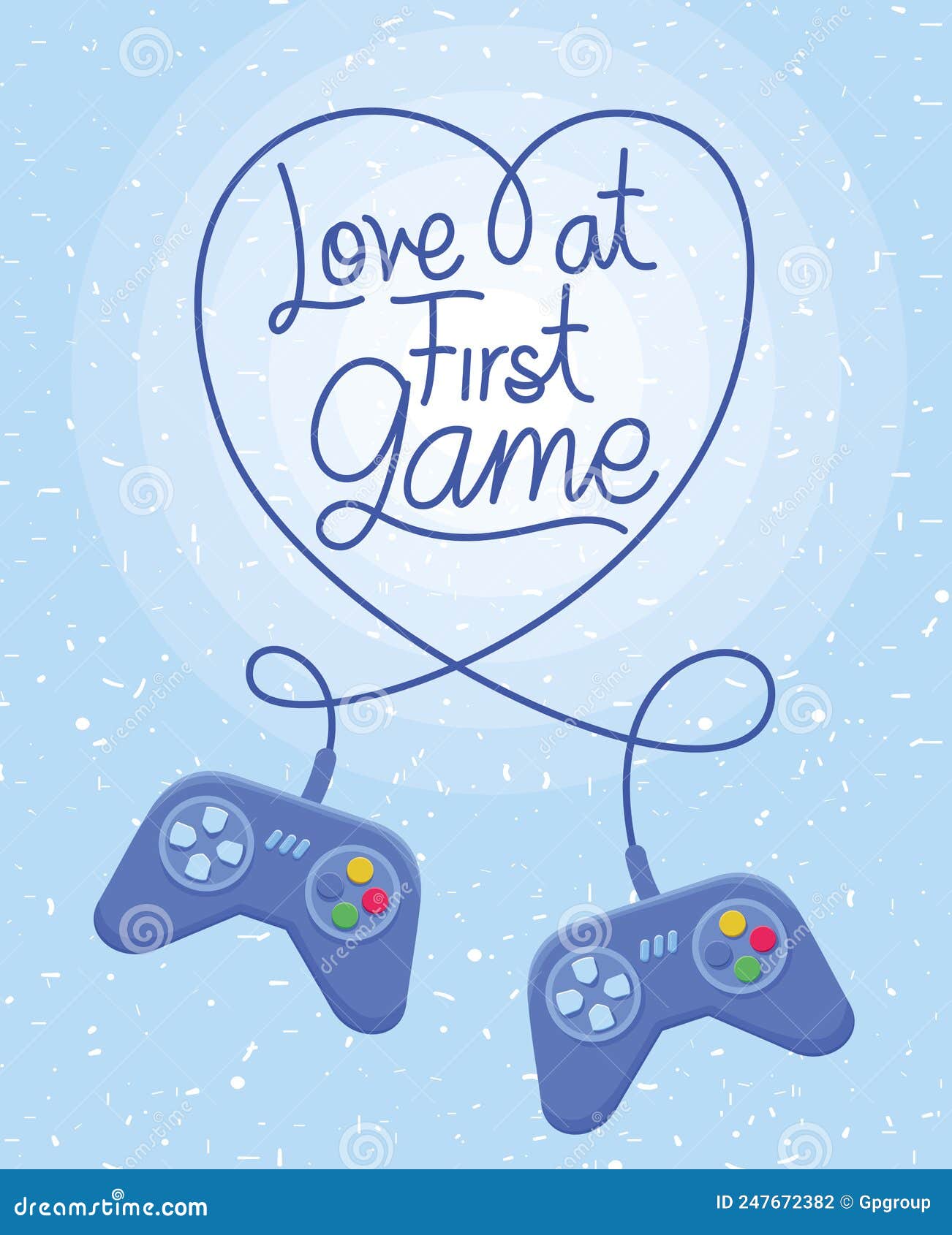 Love at first game stock vector. Illustration of videogame - 247672382
