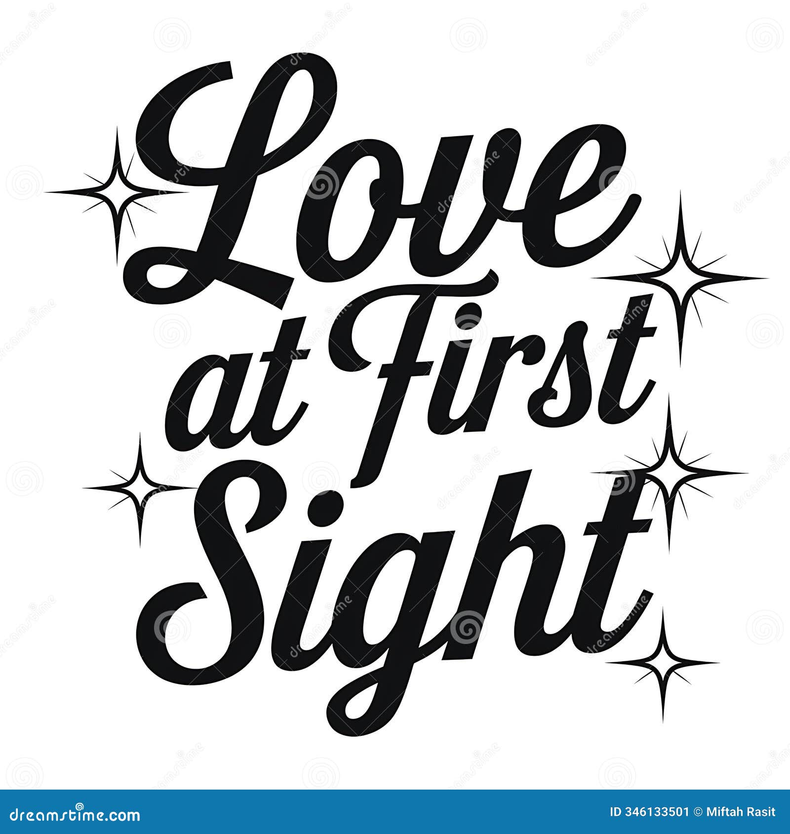Love at First Sight Romantic Phrase Graphic Design Stock Illustration ...
