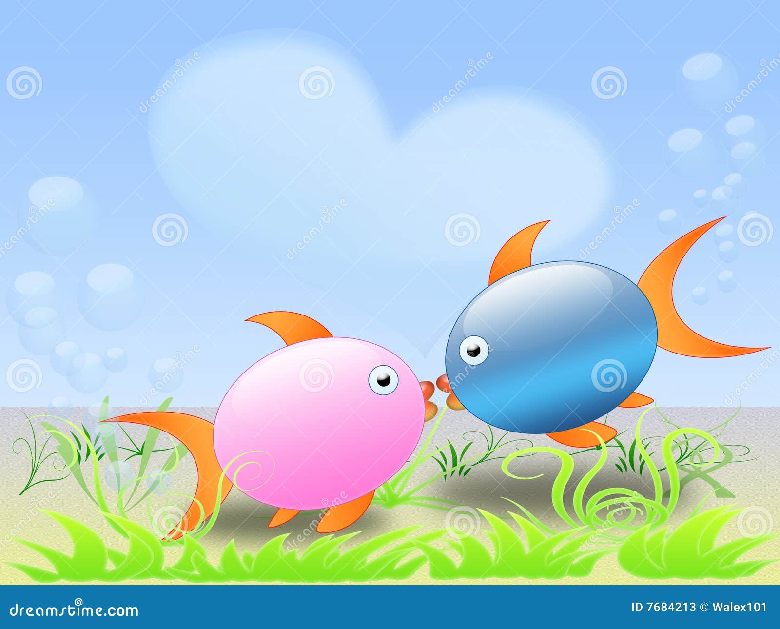 Love fish (02) stock illustration. Illustration of contour - 7684213