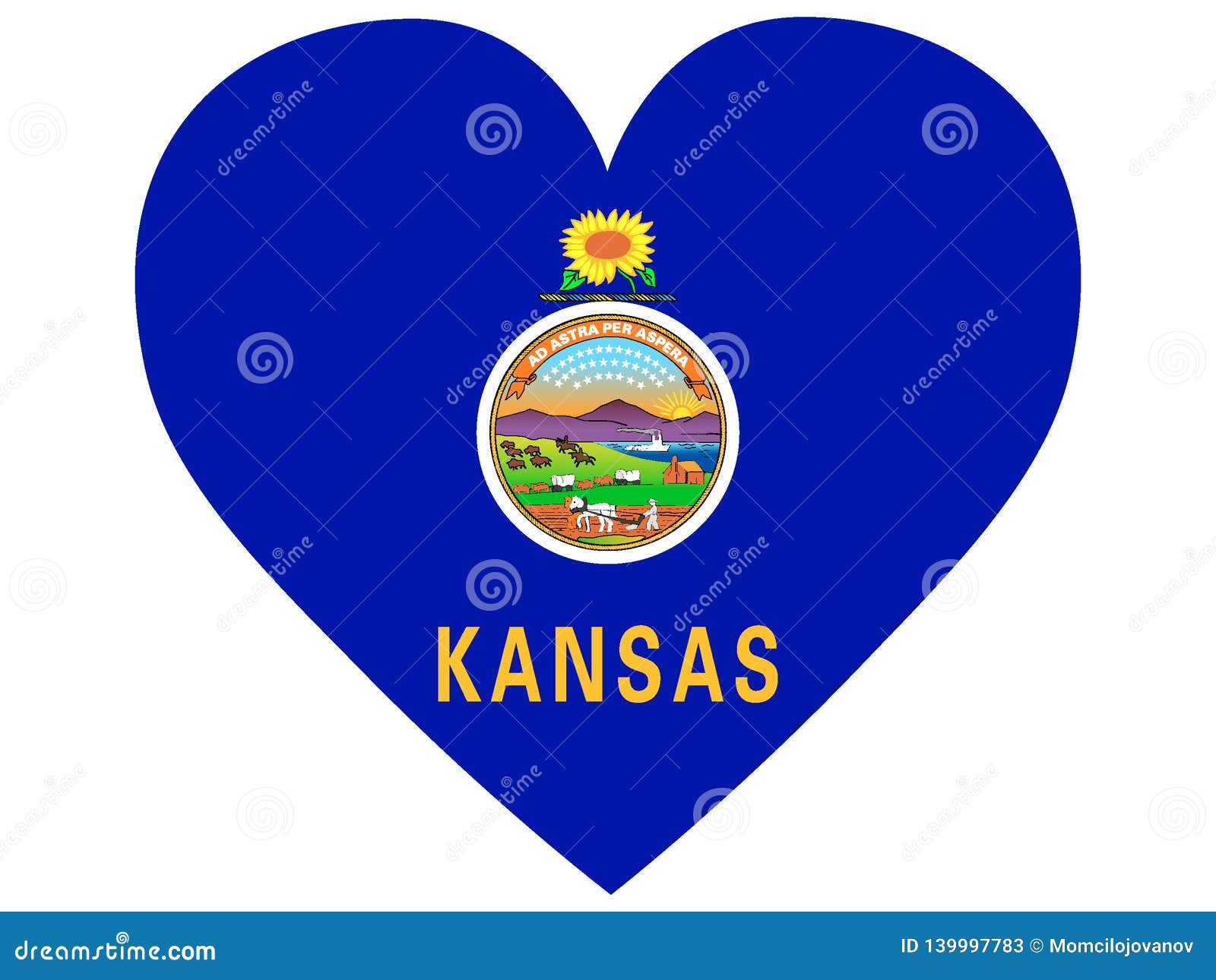 Love Flag of USA State of Kansas Stock Vector - Illustration of borders ...