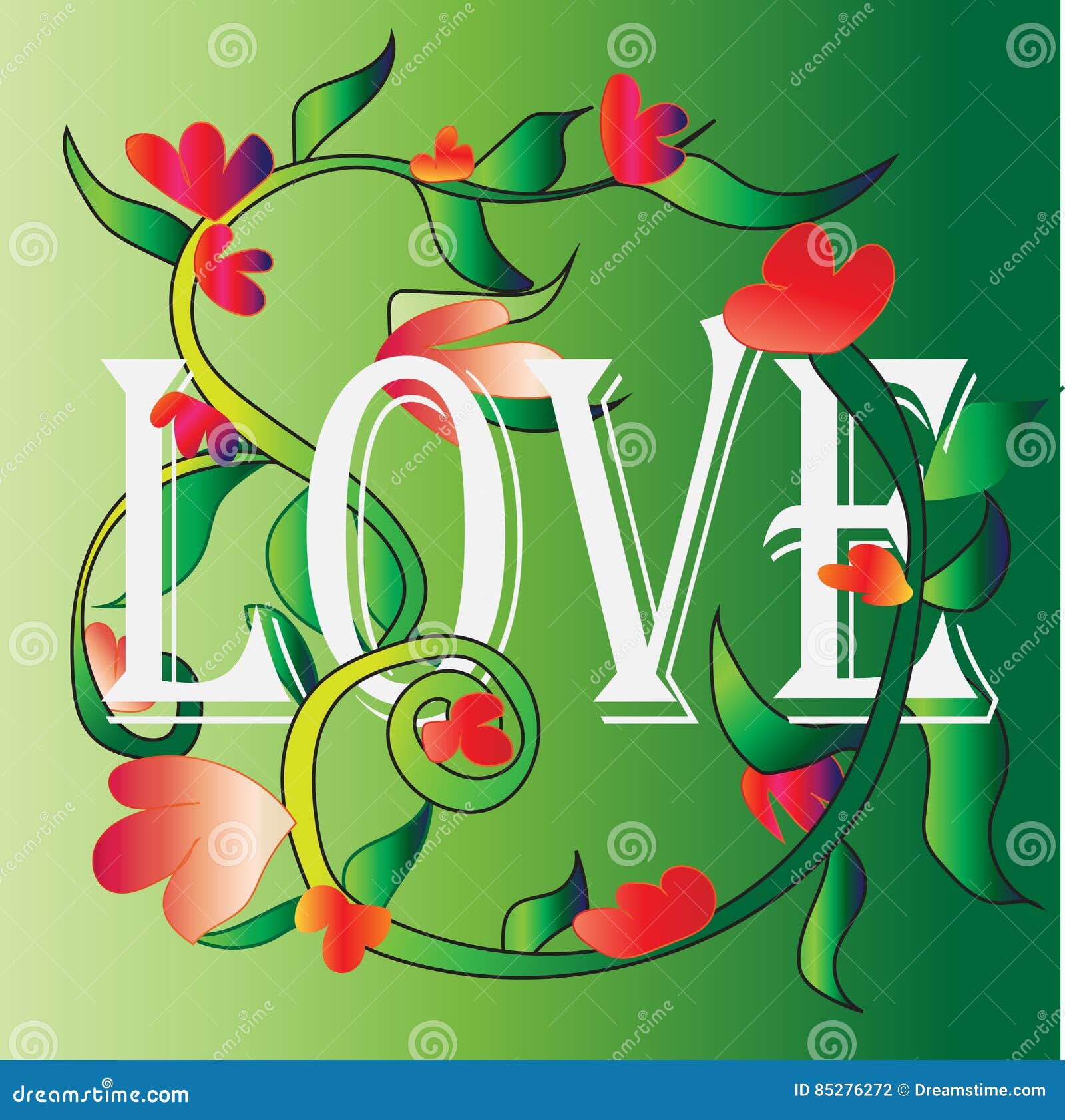 Love and flowers stock illustration. Illustration of circle - 85276272