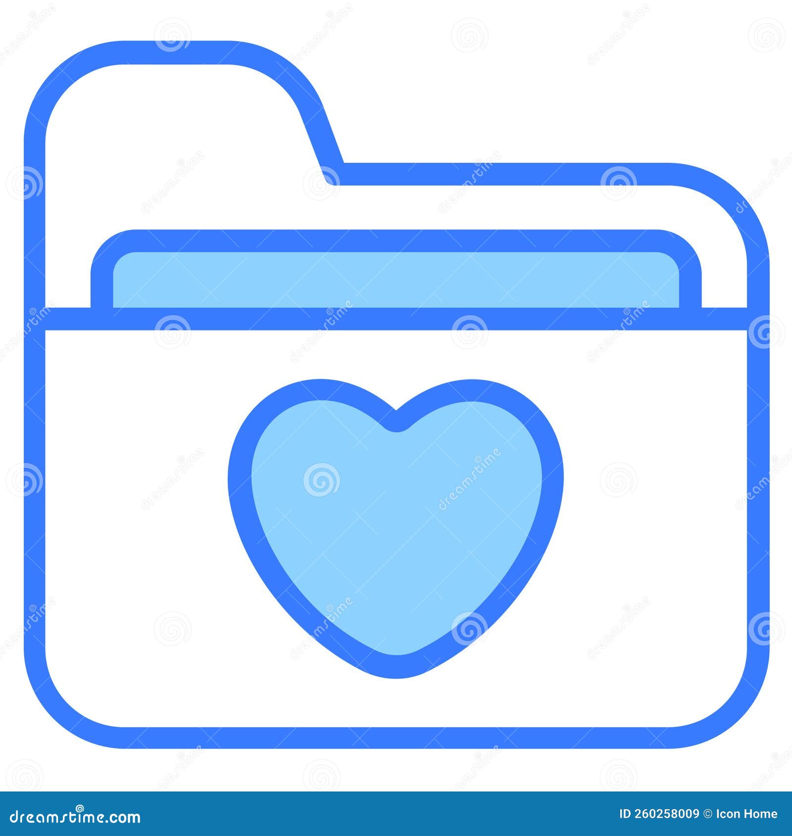 Love Folder, Document Icon, Simple Design Blue Line Stock Vector ...