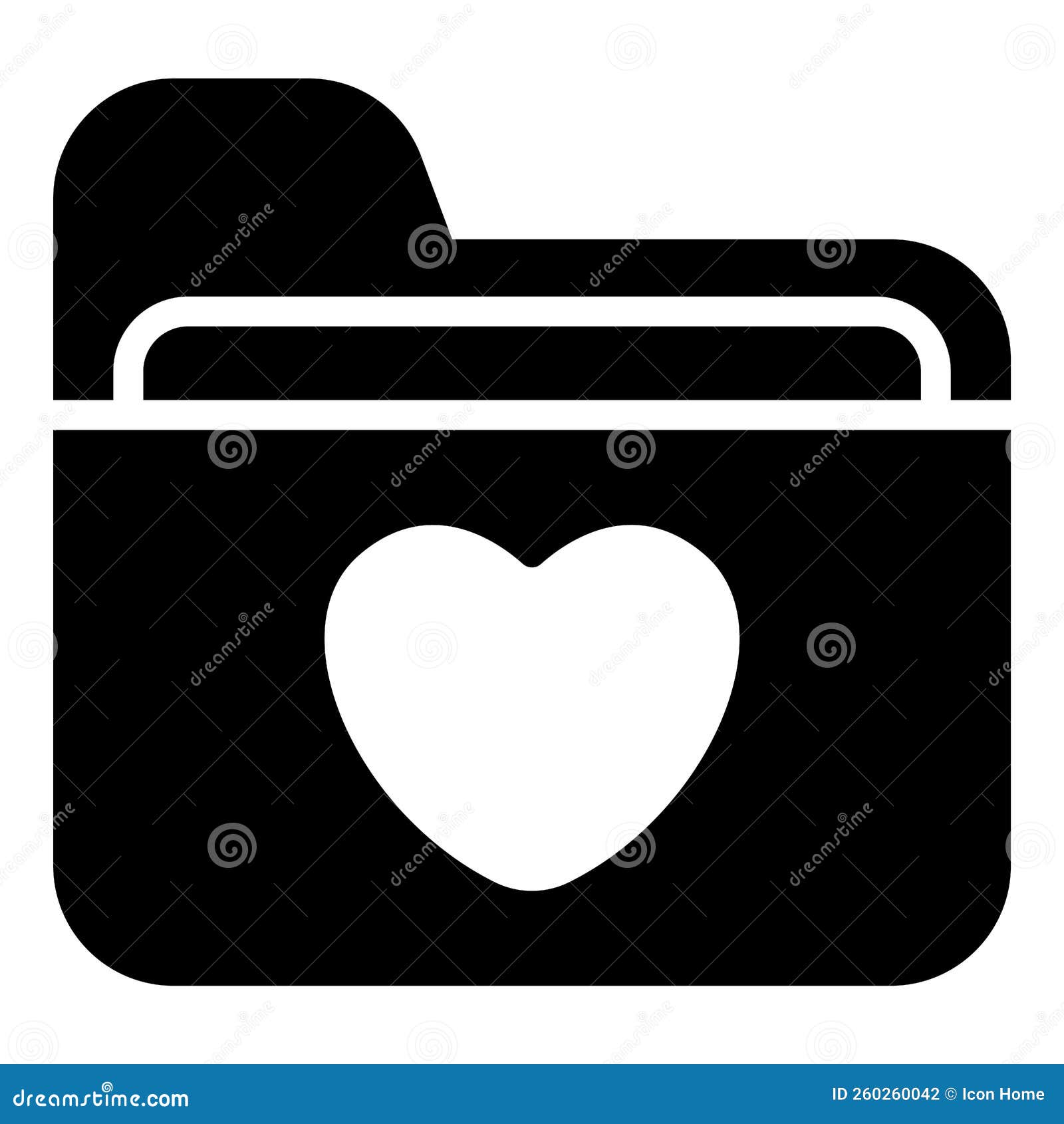Love folder, files black stock vector. Illustration of vector - 260260042