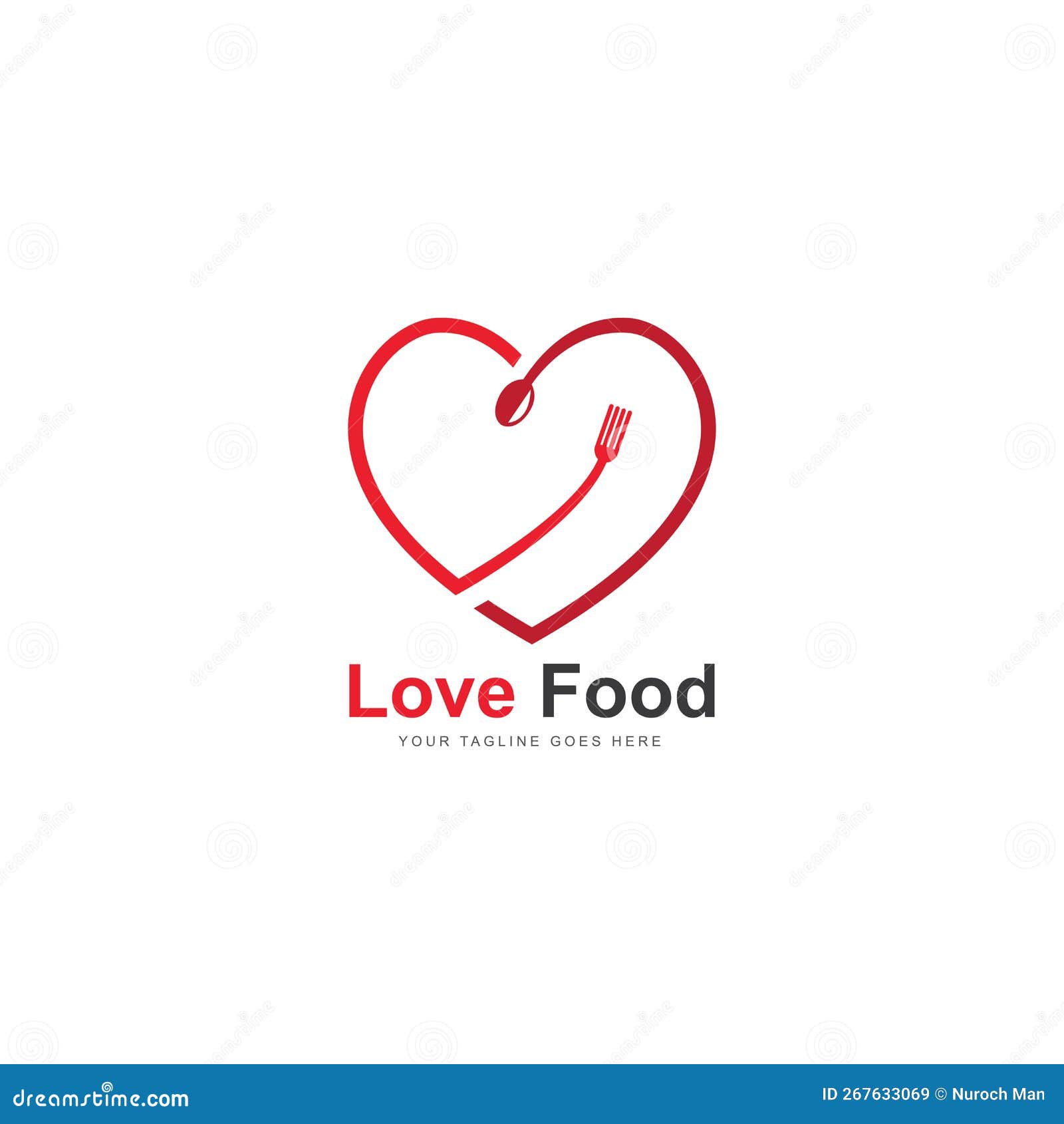 Love Food Logo. stock vector. Illustration of isolated - 267633069