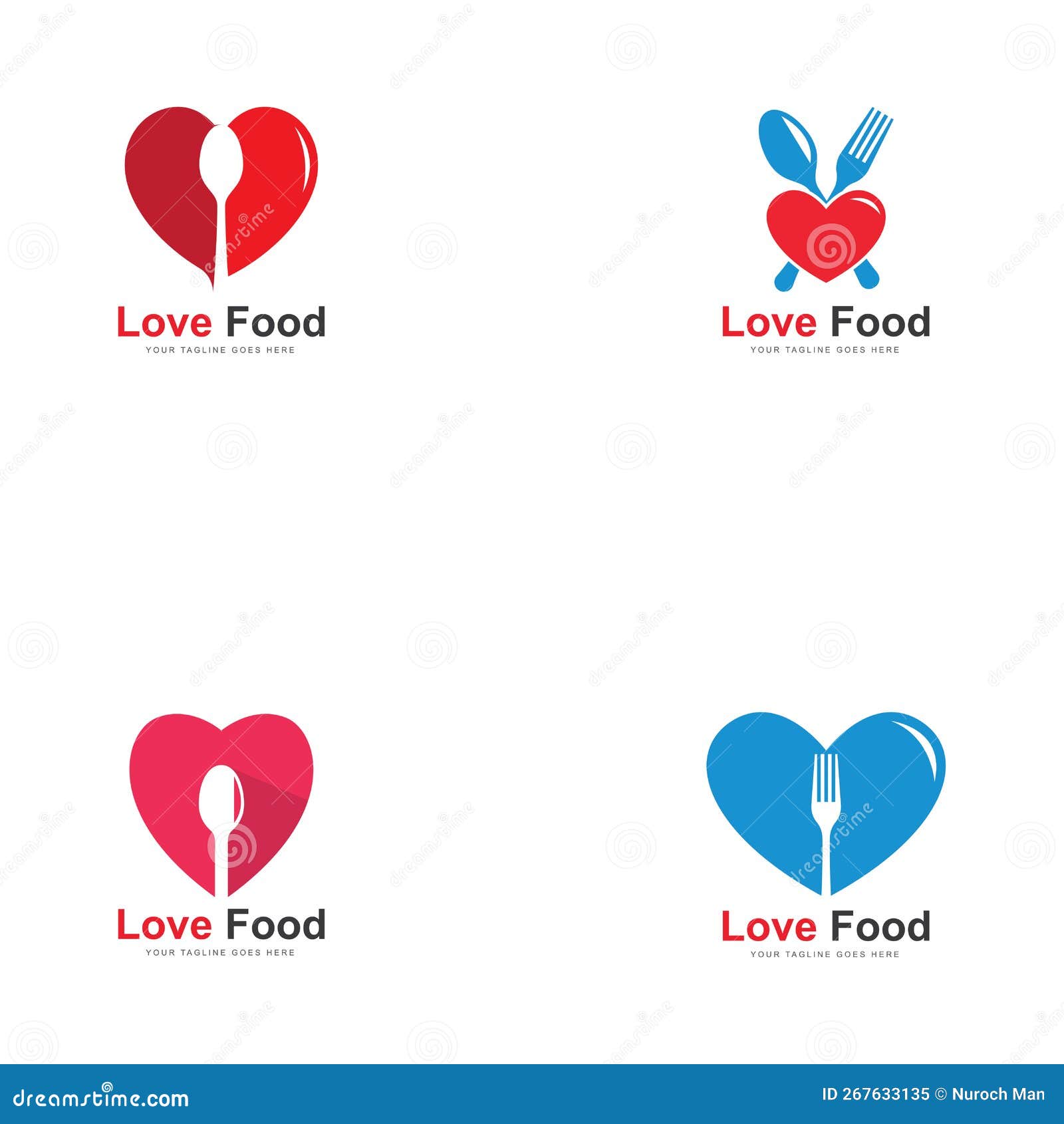 Love Food Logo. stock vector. Illustration of love, cute - 267633135