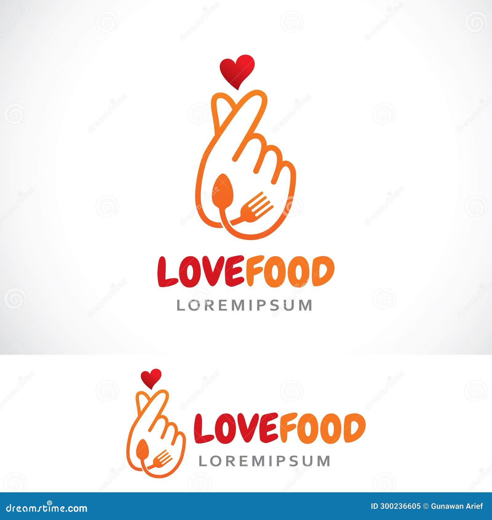 Love Food Logo Design Template Stock Vector - Illustration of design ...