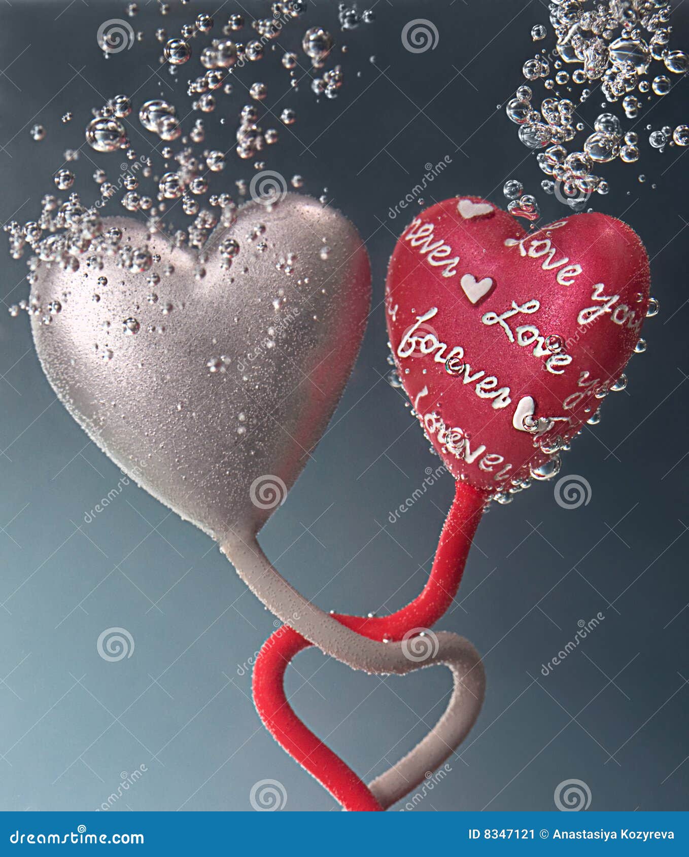 Love Forever between Two Hearts Stock Image - Image of together, heart ...