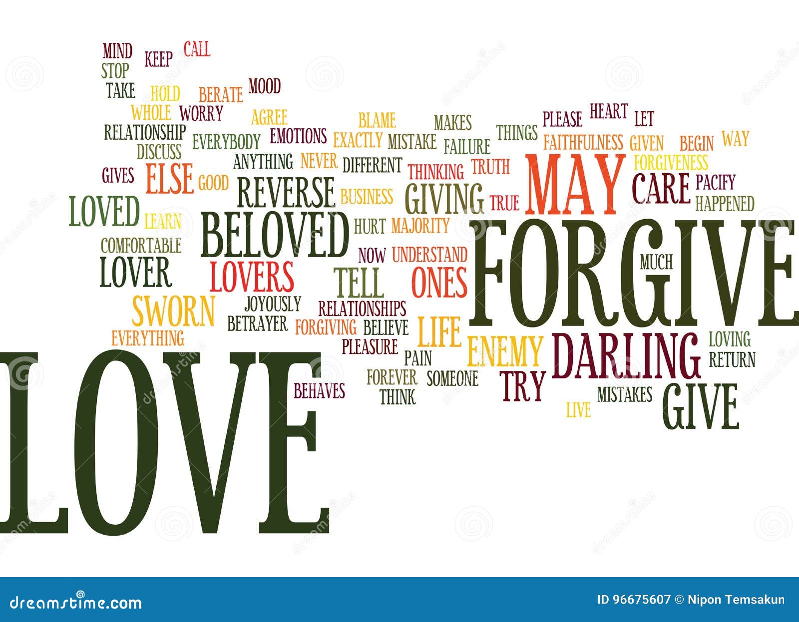 Love Forgiveness is True Love Text Background Word Cloud Concept Stock ...