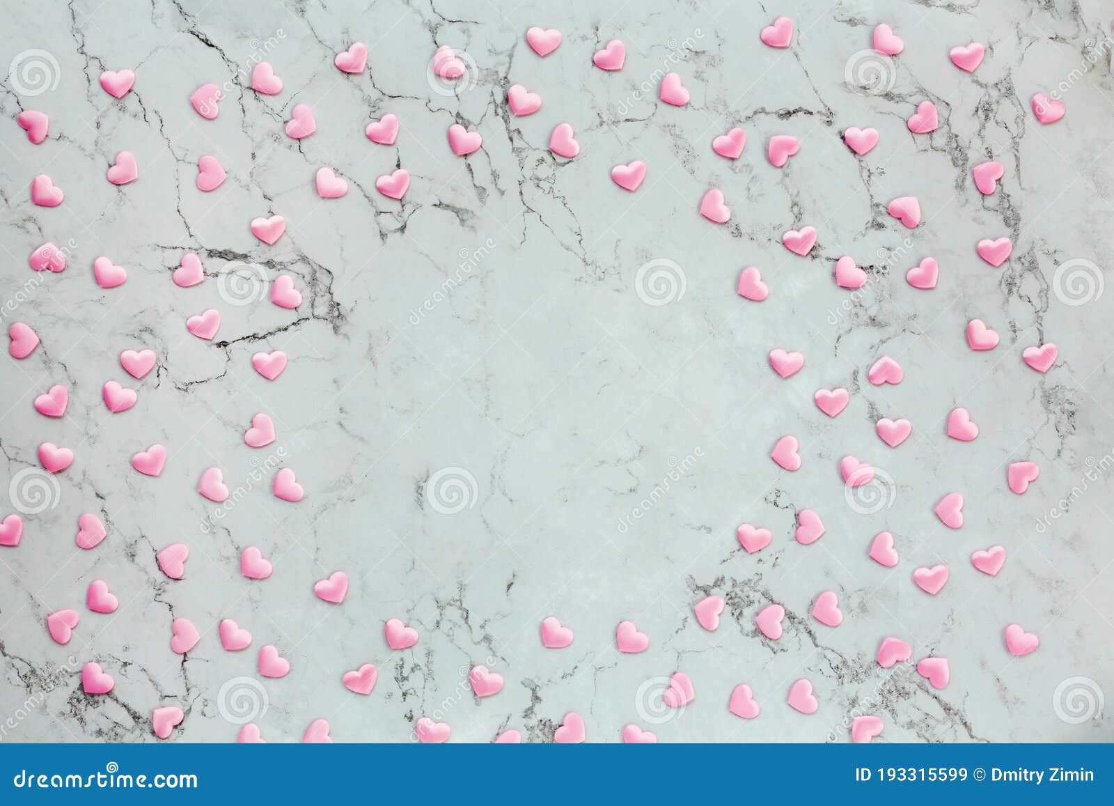 Love Frame Marble Background. Tiny Satin Hearts on Marble Background ...