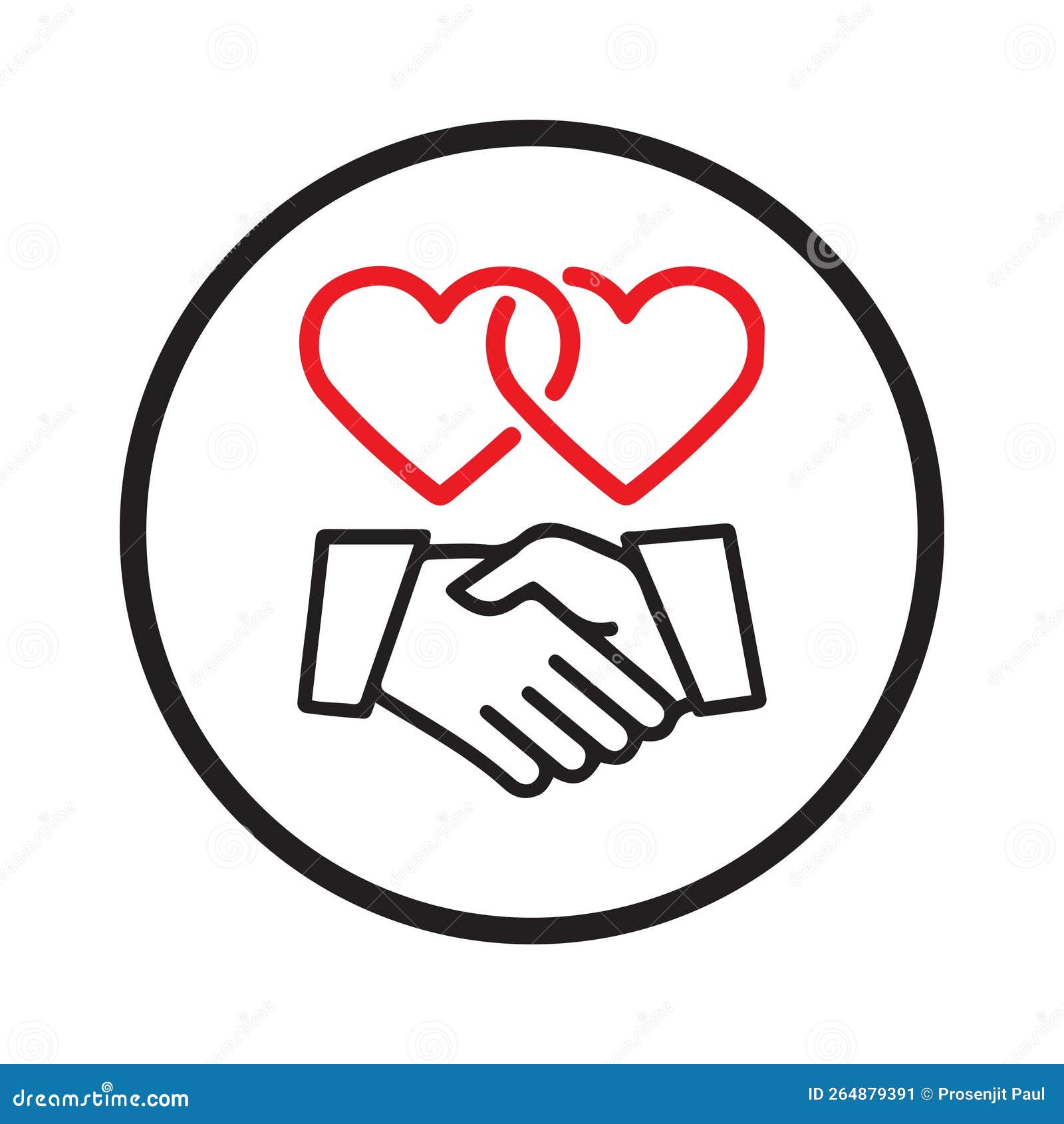 Love and Friendship Handshake Icon Stock Vector - Illustration of ...