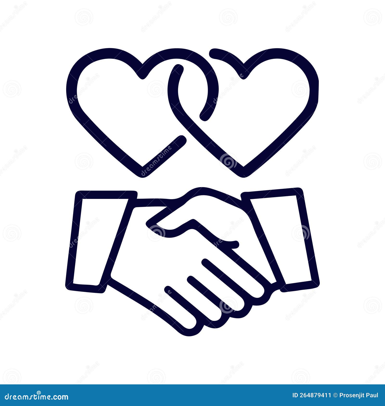 Love and Friendship Handshake Icon Stock Vector - Illustration of union ...
