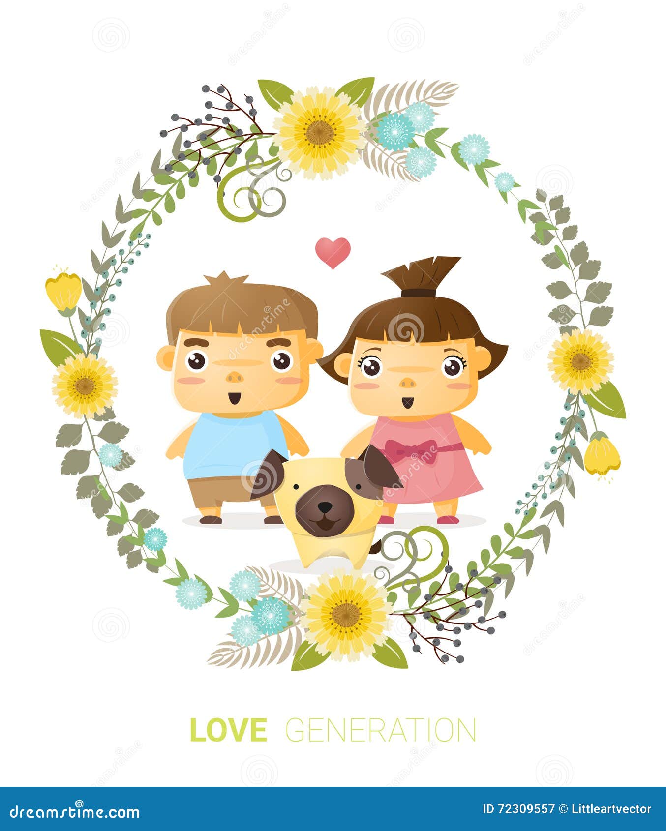 Love Generation Greeting Card Stock Vector - Illustration of family ...