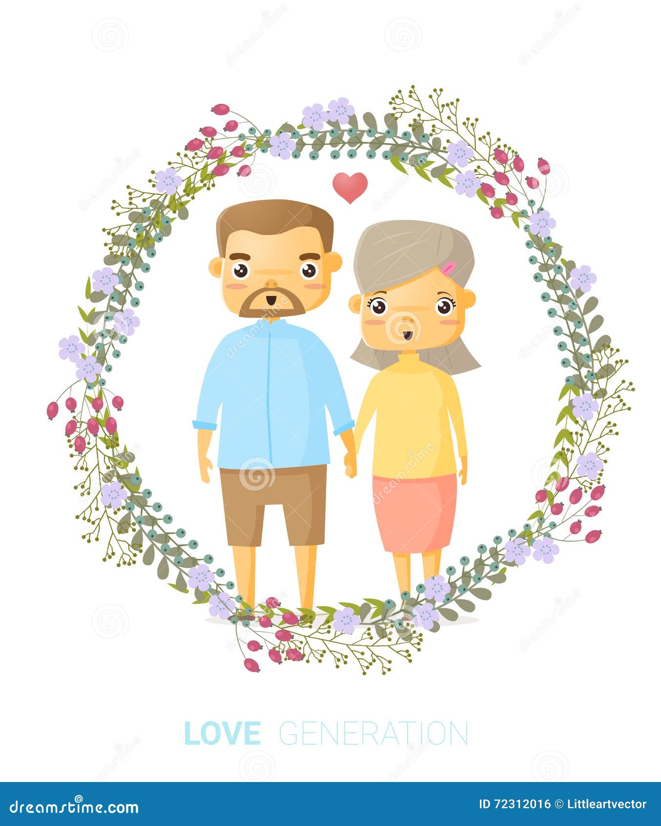Love Generation Greeting Card Stock Vector - Illustration of couple ...