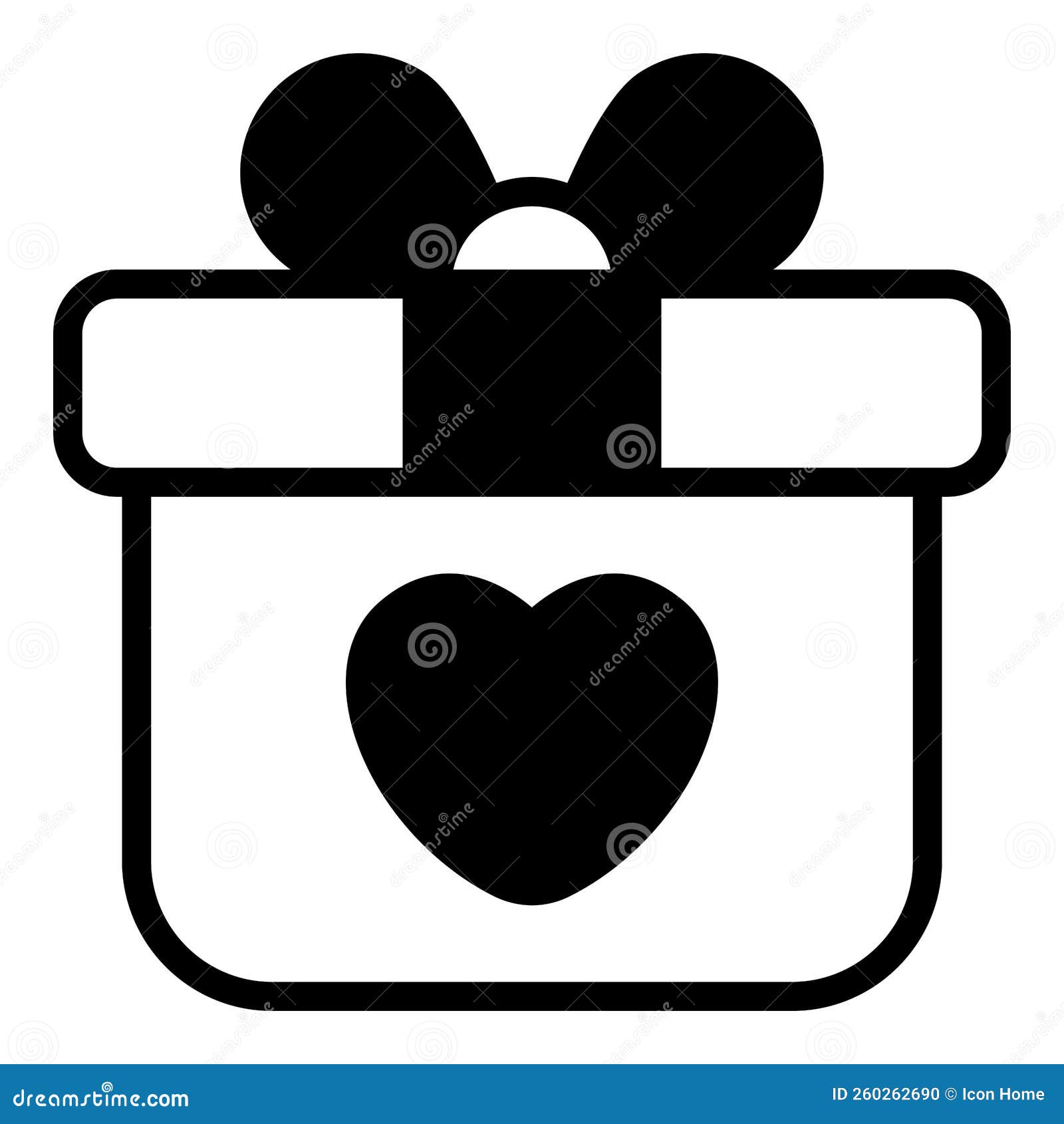 Love gift, box black stock vector. Illustration of black - 260262690